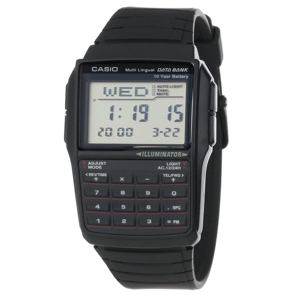 Casio Men's Multi Lingual Data Bank Grey Dial Black Rubber Strap Digit