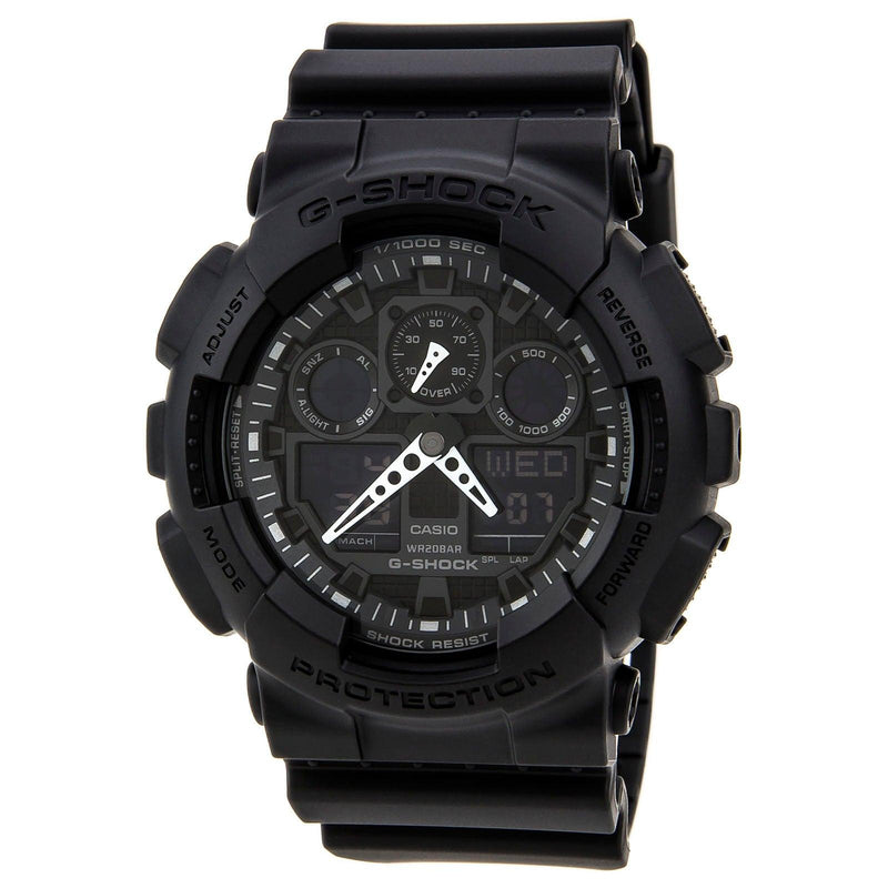Casio GA100-1A1 Men's G-Shock Watch - Black Resin Strap Watch
