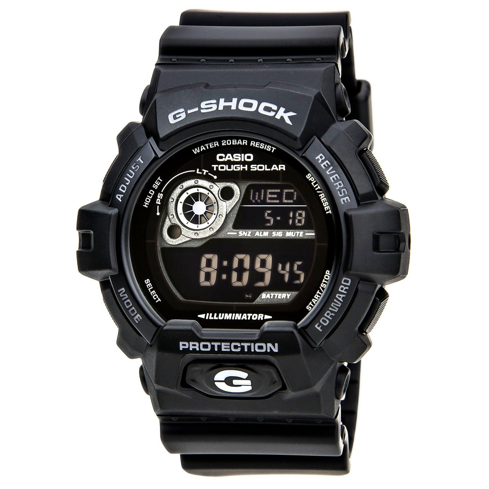 Casio GR8900A-1 Men's G-Shock Black Resin Tough Solar Digital Dive Wat