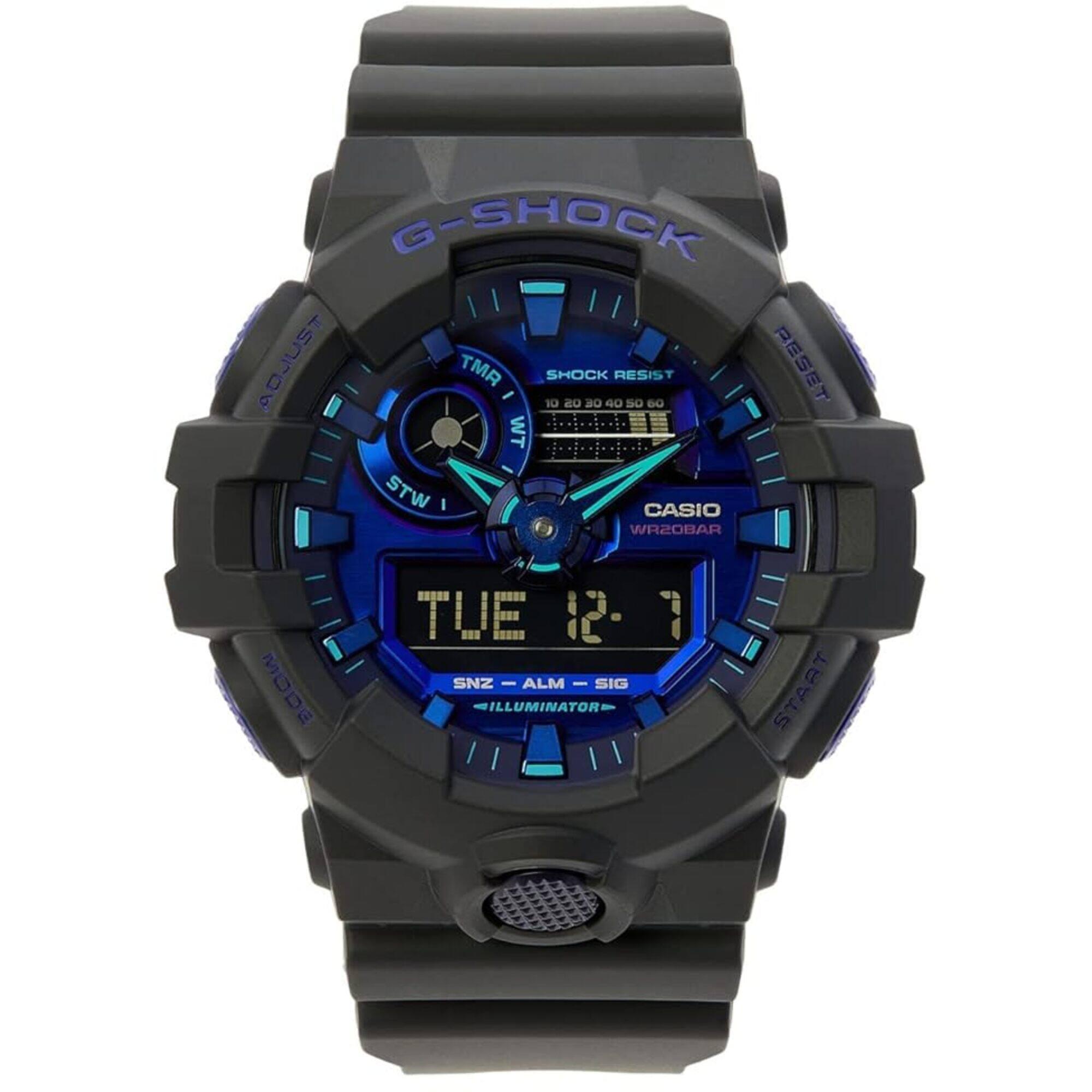 Casio Men's Ana Digi Watch - G-Shock Virtual Blue Series Black Strap ...