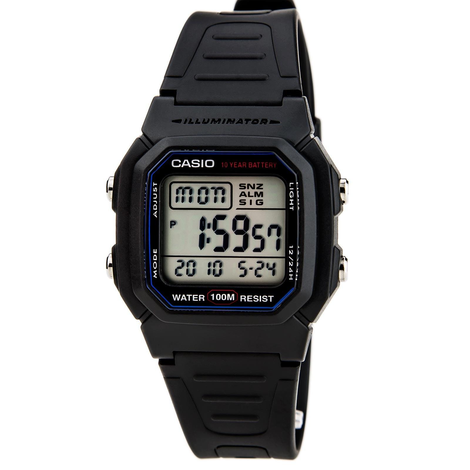 Casio Men's Classic Illuminator Grey Digital Dial Black Rubber Strap ...