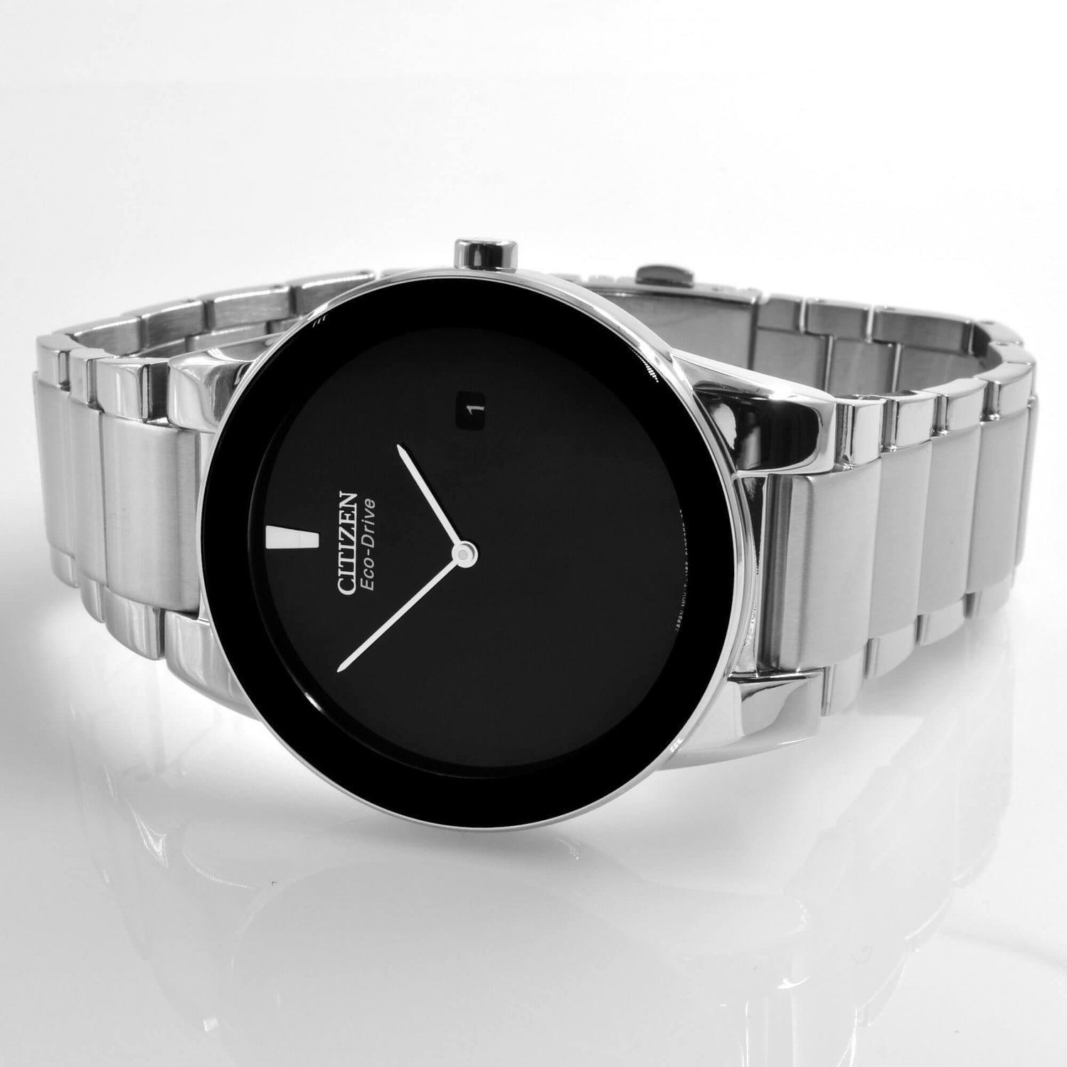 Citizen Men's Stainless Steel Watch - Axiom Eco-Drive Black Dial ...