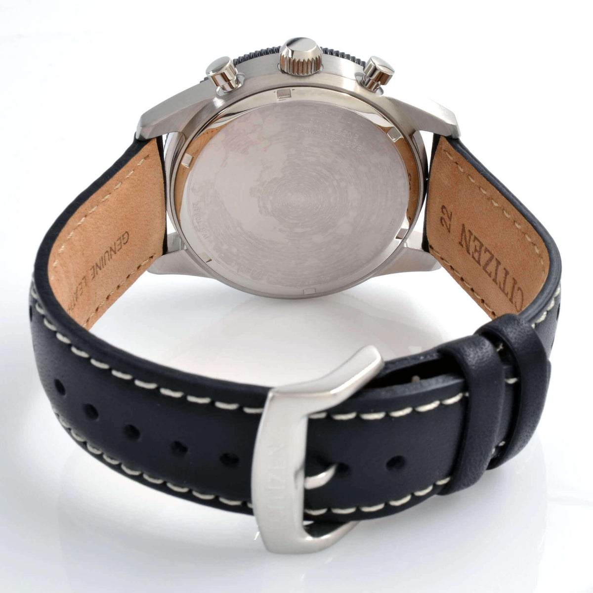 Citizen Men's Watch - Eco Drive Compass White Dial Black Leather Strap