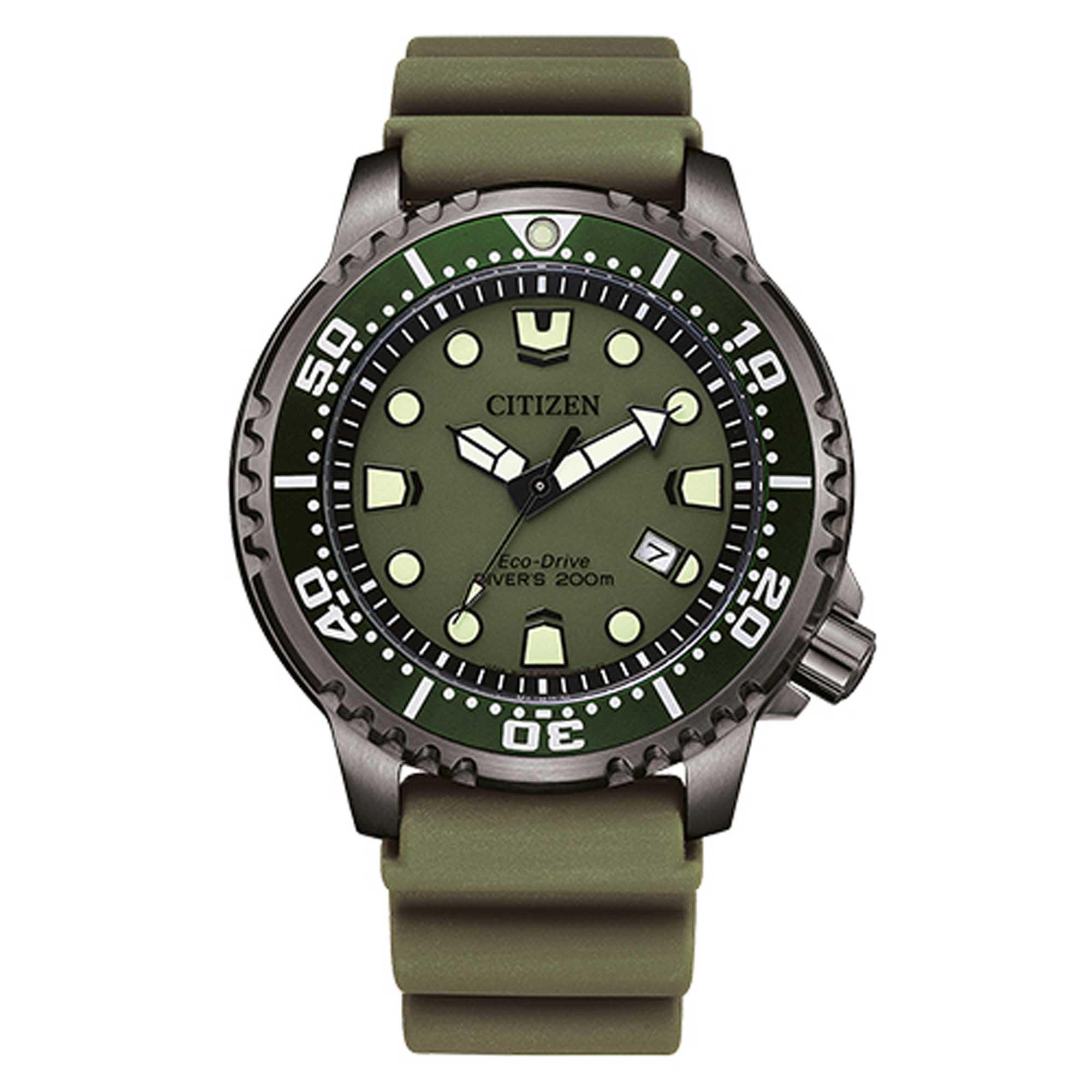 Citizen Men's Watch - Promaster Eco-Drive Olive Green Dial Rubber Stra