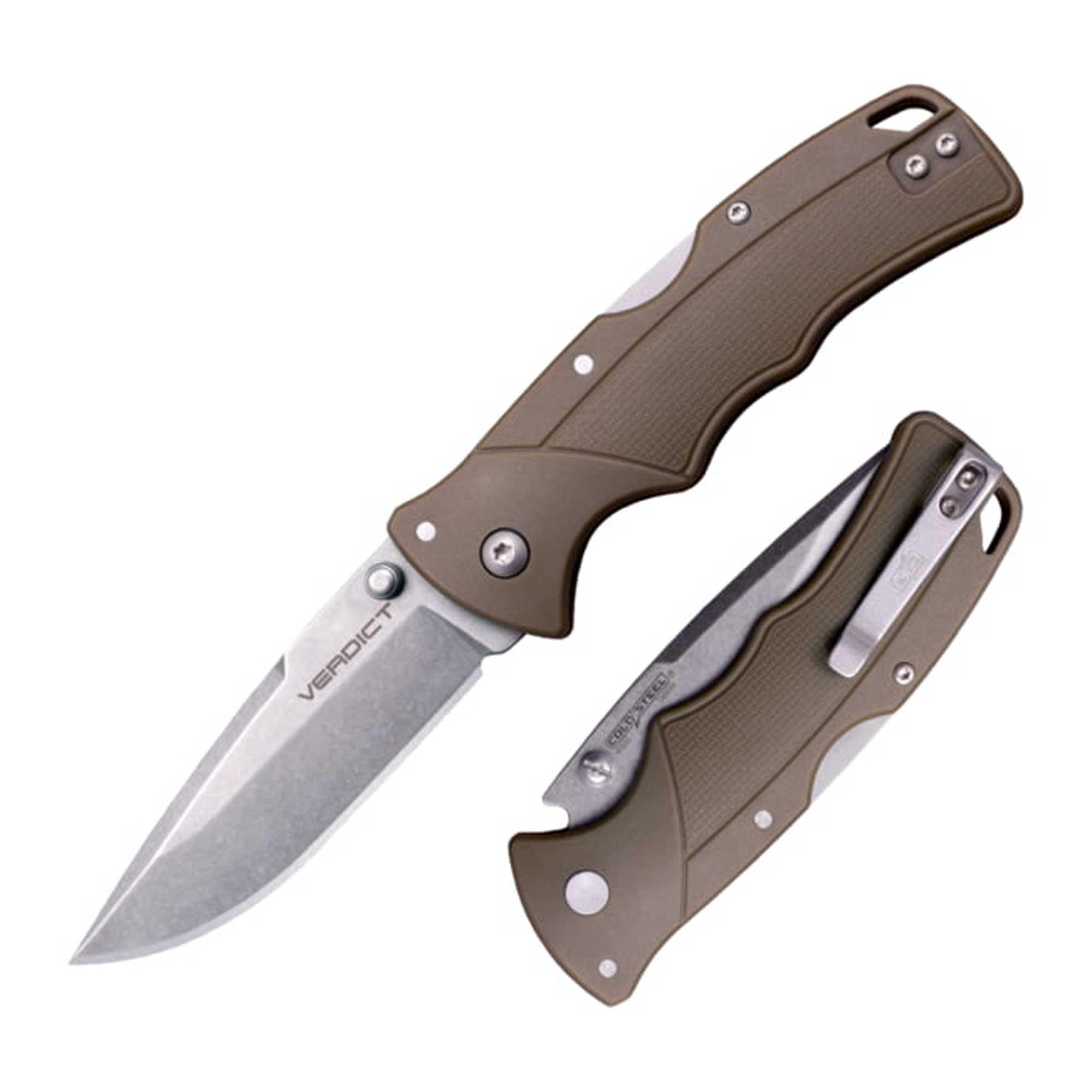 Cold Steel Folding Knife - Verdict 3 inch Blade Dark Earth GFN Handle