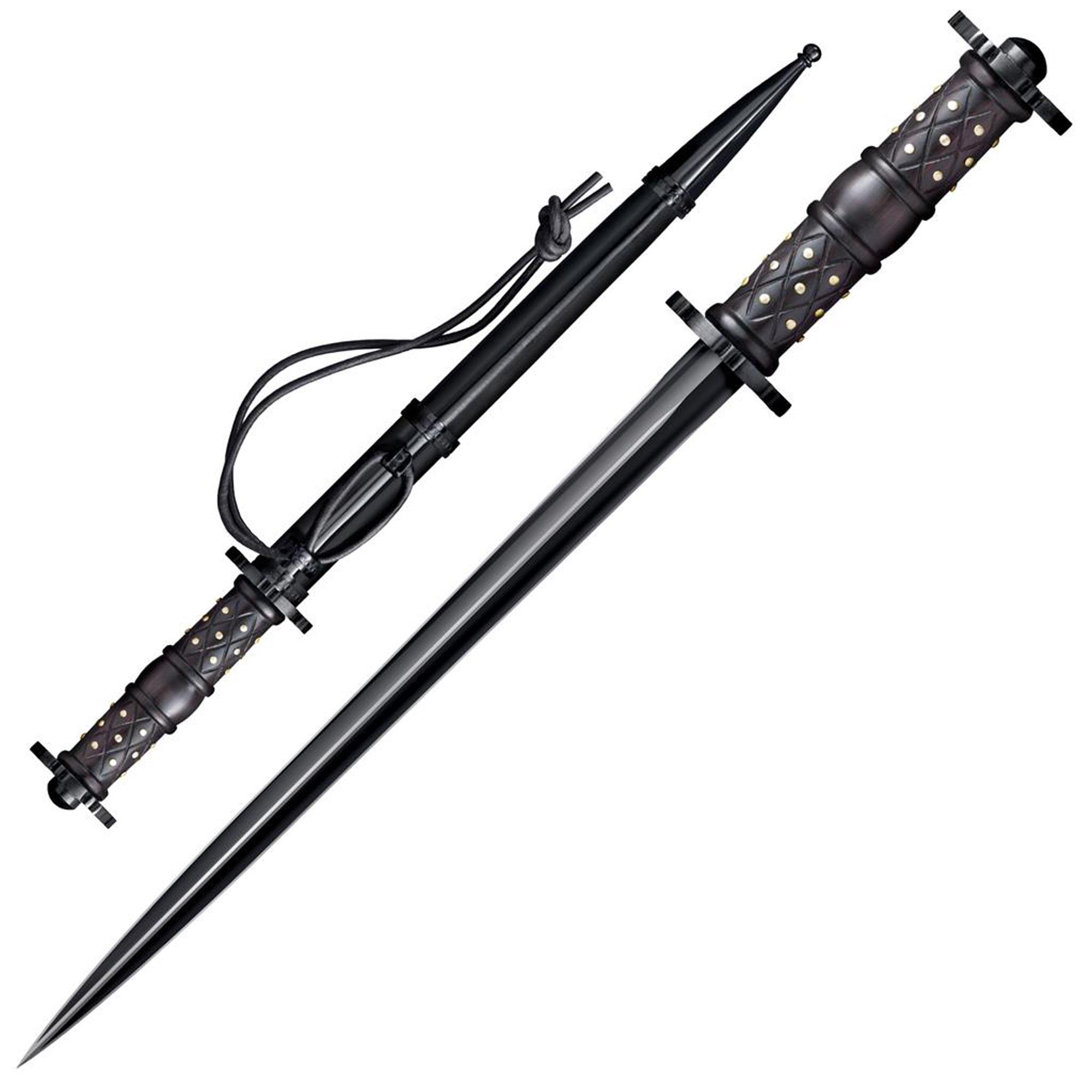 Cold Steel Rondel Dagger - Triple Edged Hollow Ground Blade Rosewood