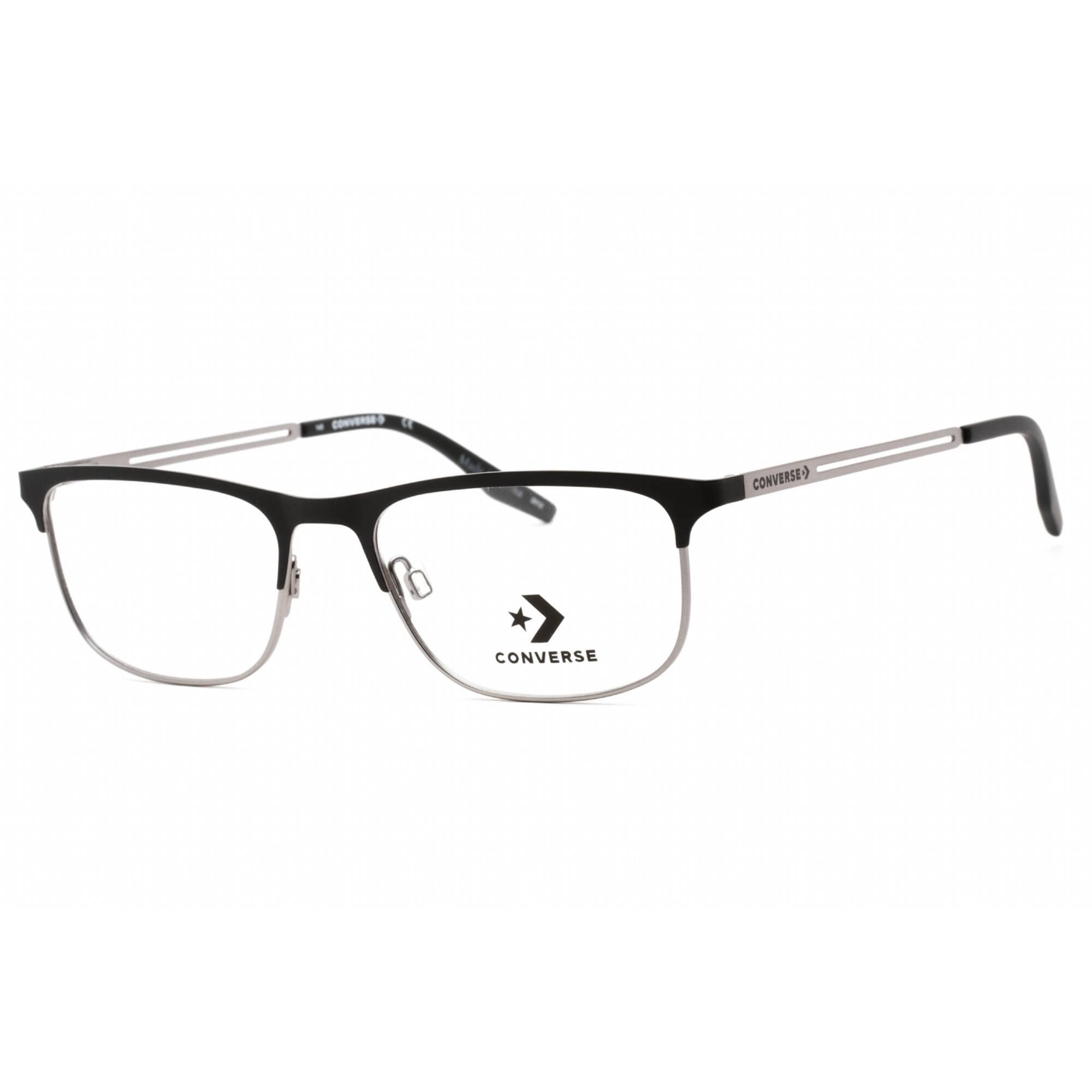 Converse Men's Eyeglasses - Full Rim Matte Black Metal Rectangular Fra