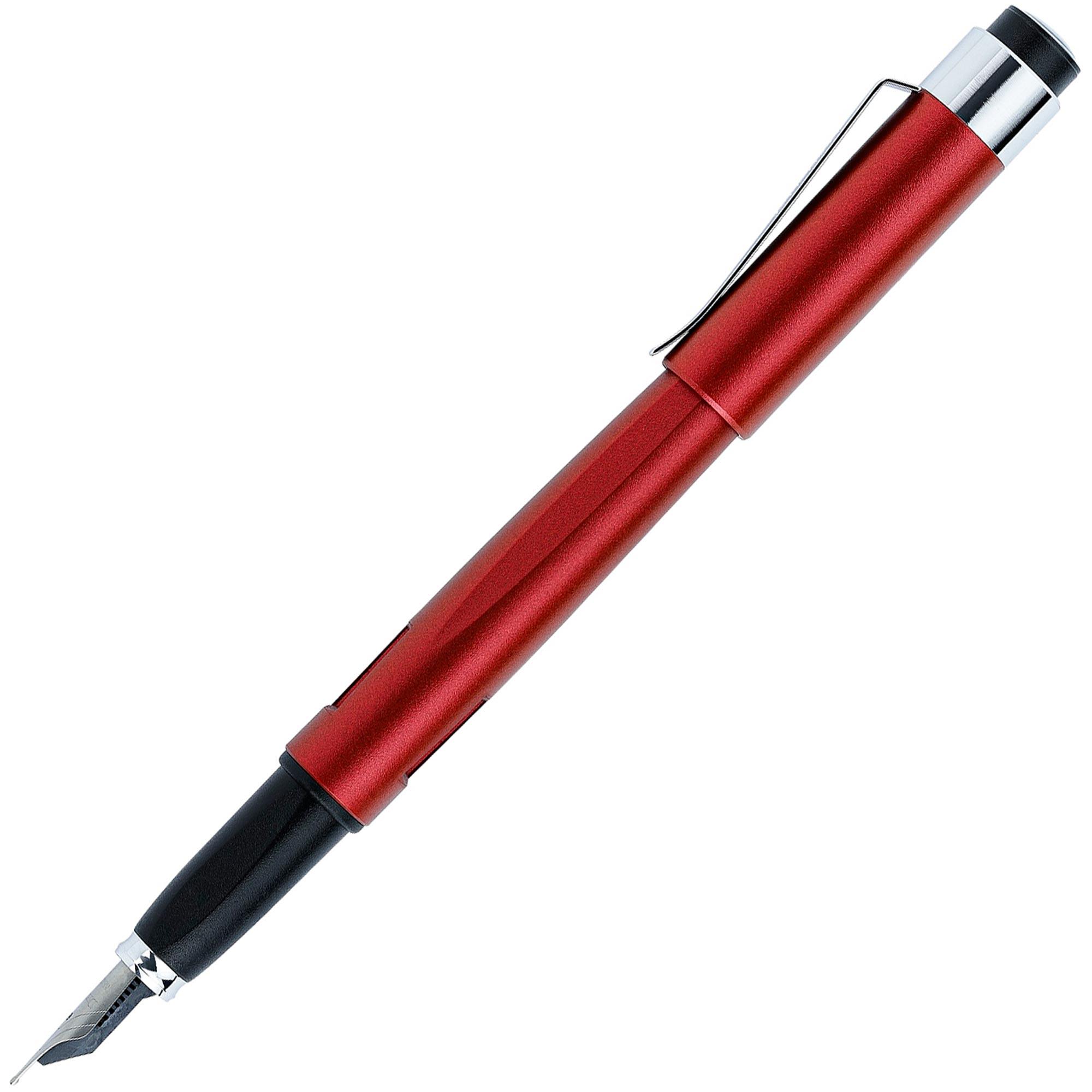 Diplomat Fountain Pen - Magnum Burned Red Resin Snap On Cap, Broad Nib