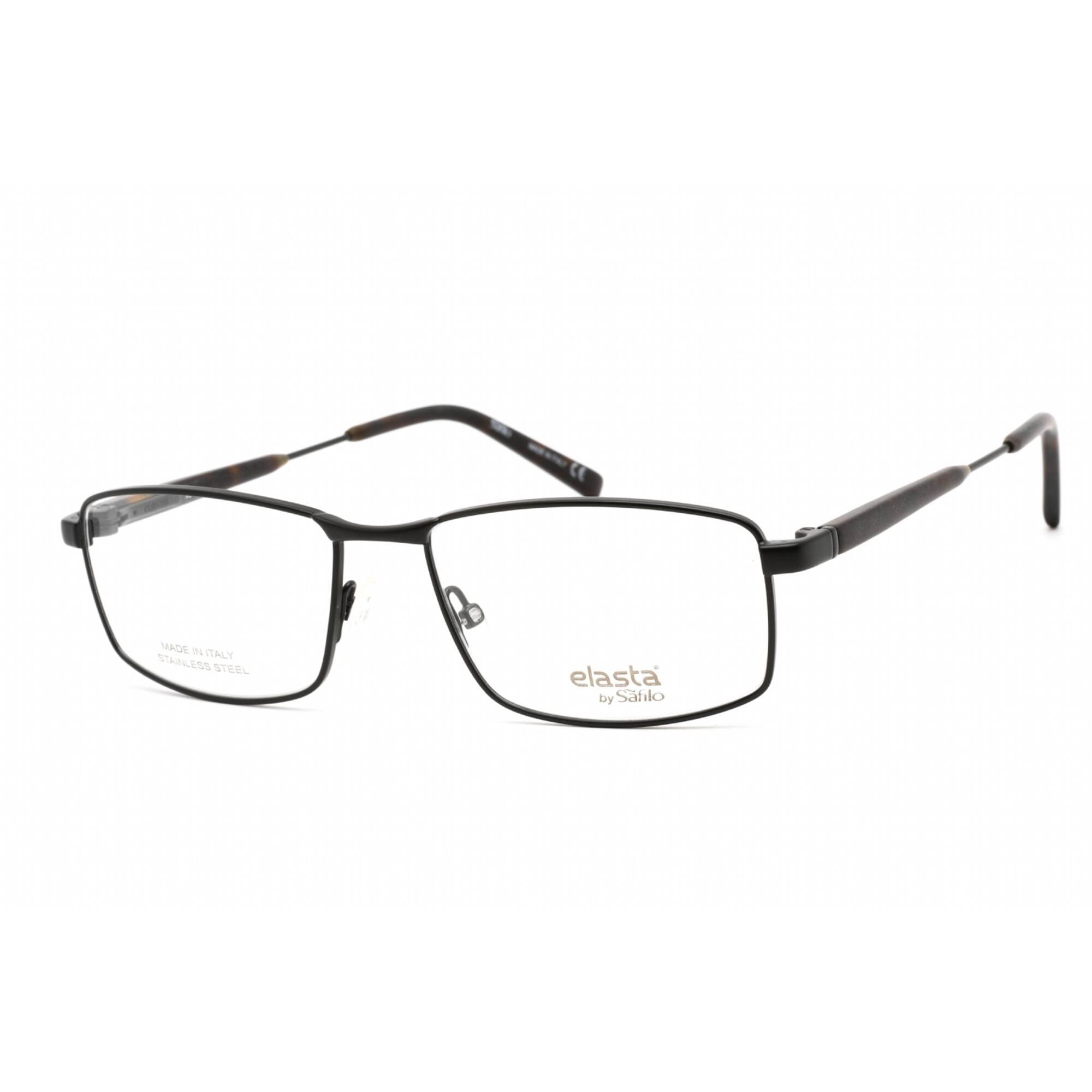 Elasta Men's Eyeglasses - Matte Black Stainless Steel Rectangular Fram
