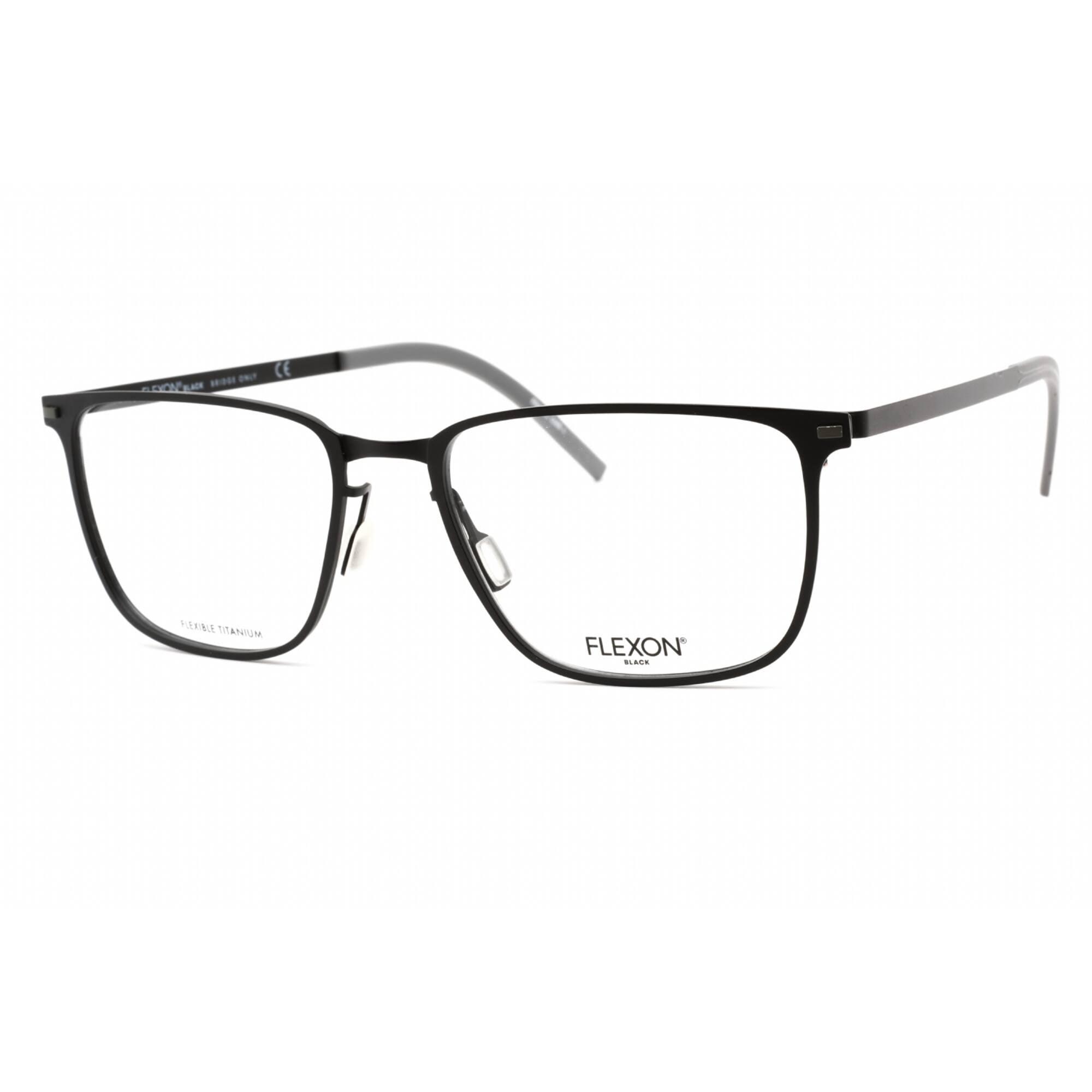 Flexon Men's Eyeglasses - Full Rim Black Metal Rectangular Frame | FLE