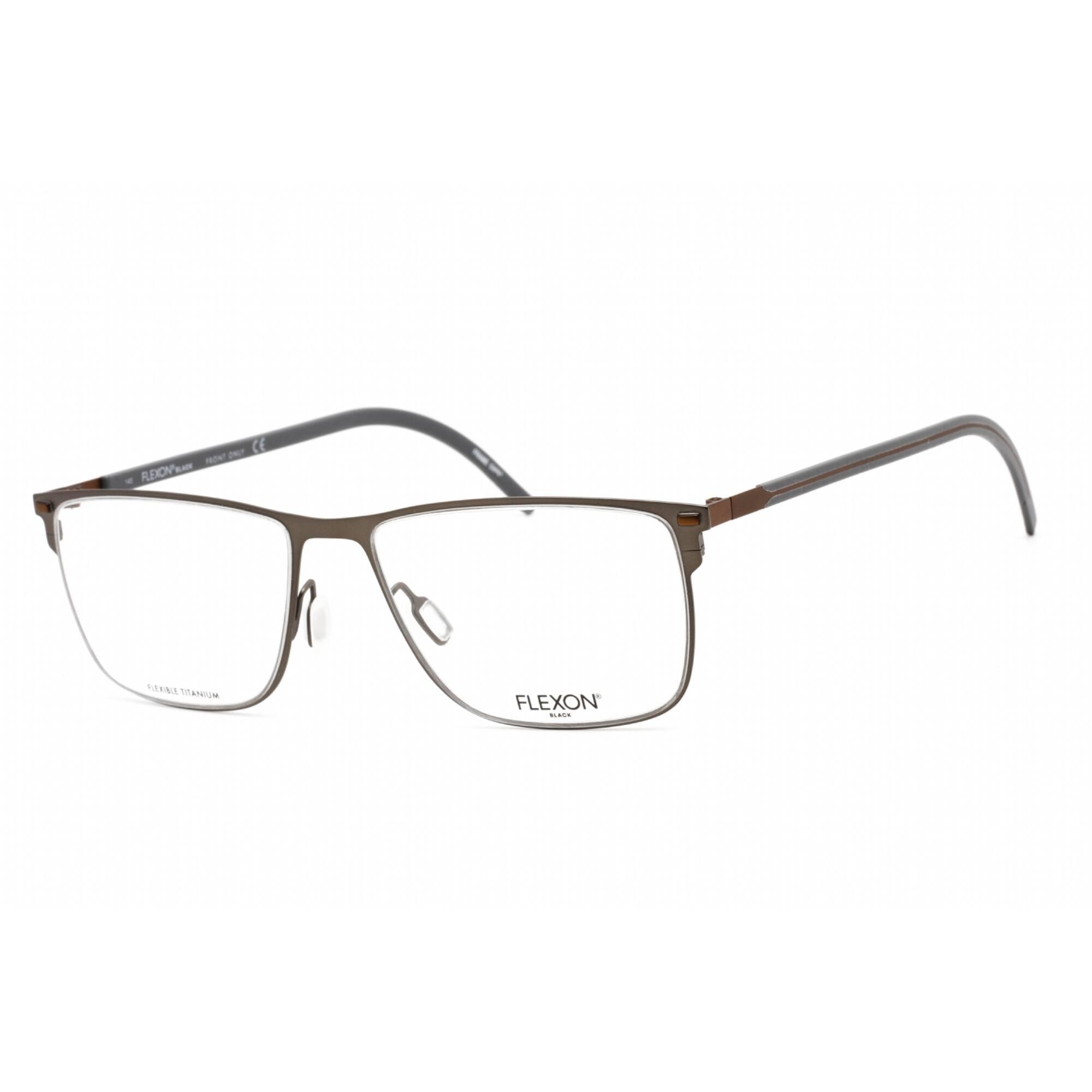 Flexon Men's Eyeglasses - Full Rim Gunmetal Metal Rectangular Frame