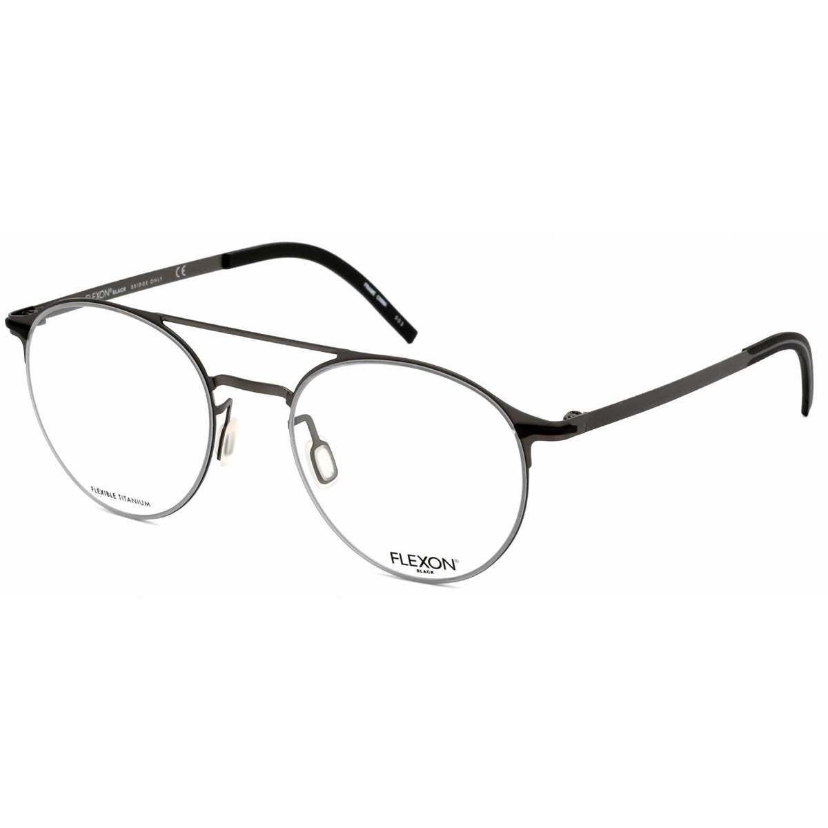Flexon Men's Eyeglasses - Gunmetal Full Rim Round Aviator Frame | FLEX