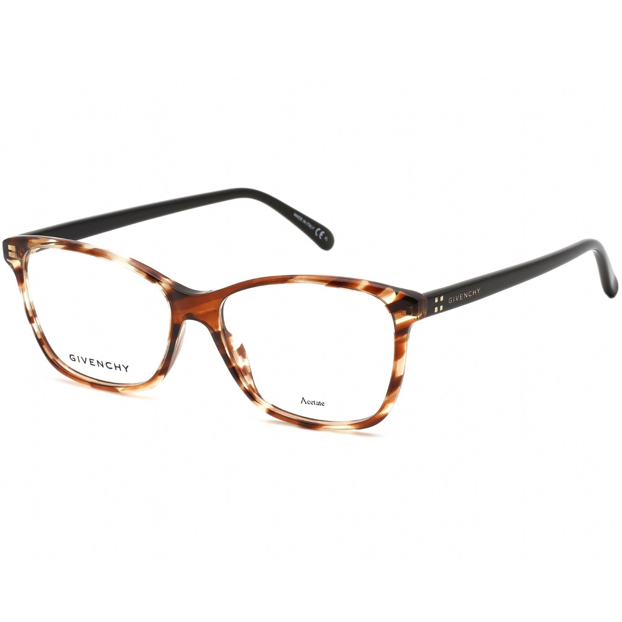 Givenchy Women's Eyeglasses - Havana Horn/Black Rectangular Frame | Gv