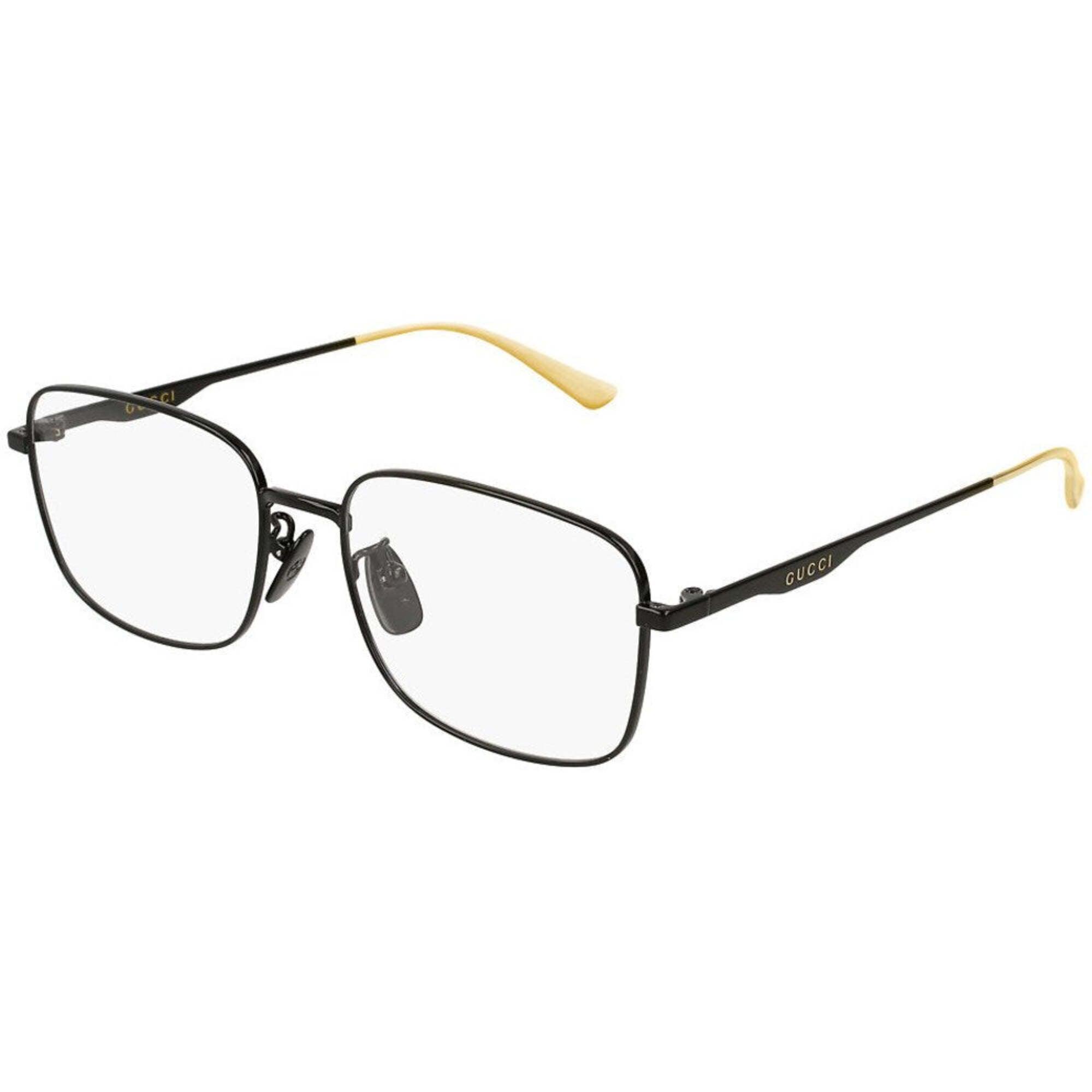 Gucci Men's Eyeglasses - Black Metal Square Frame Demo Lens | GUCCI GG