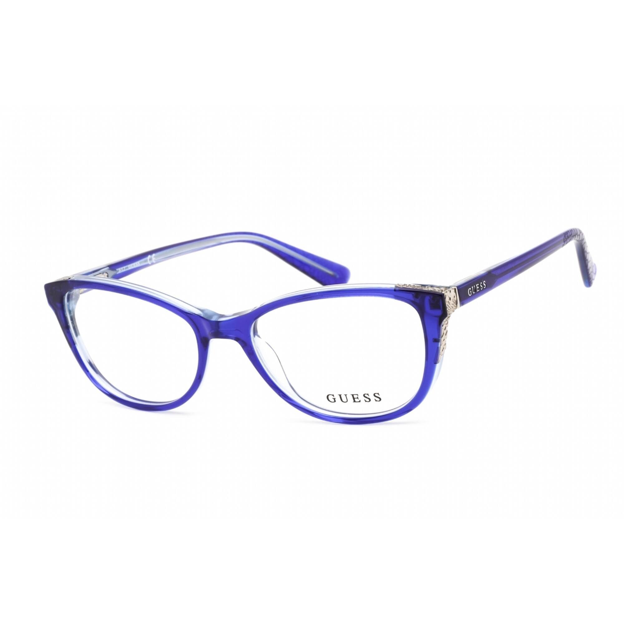 Guess Women's Eyeglasses - Full Rim Cat Eye Shape Blue Plastic Frame