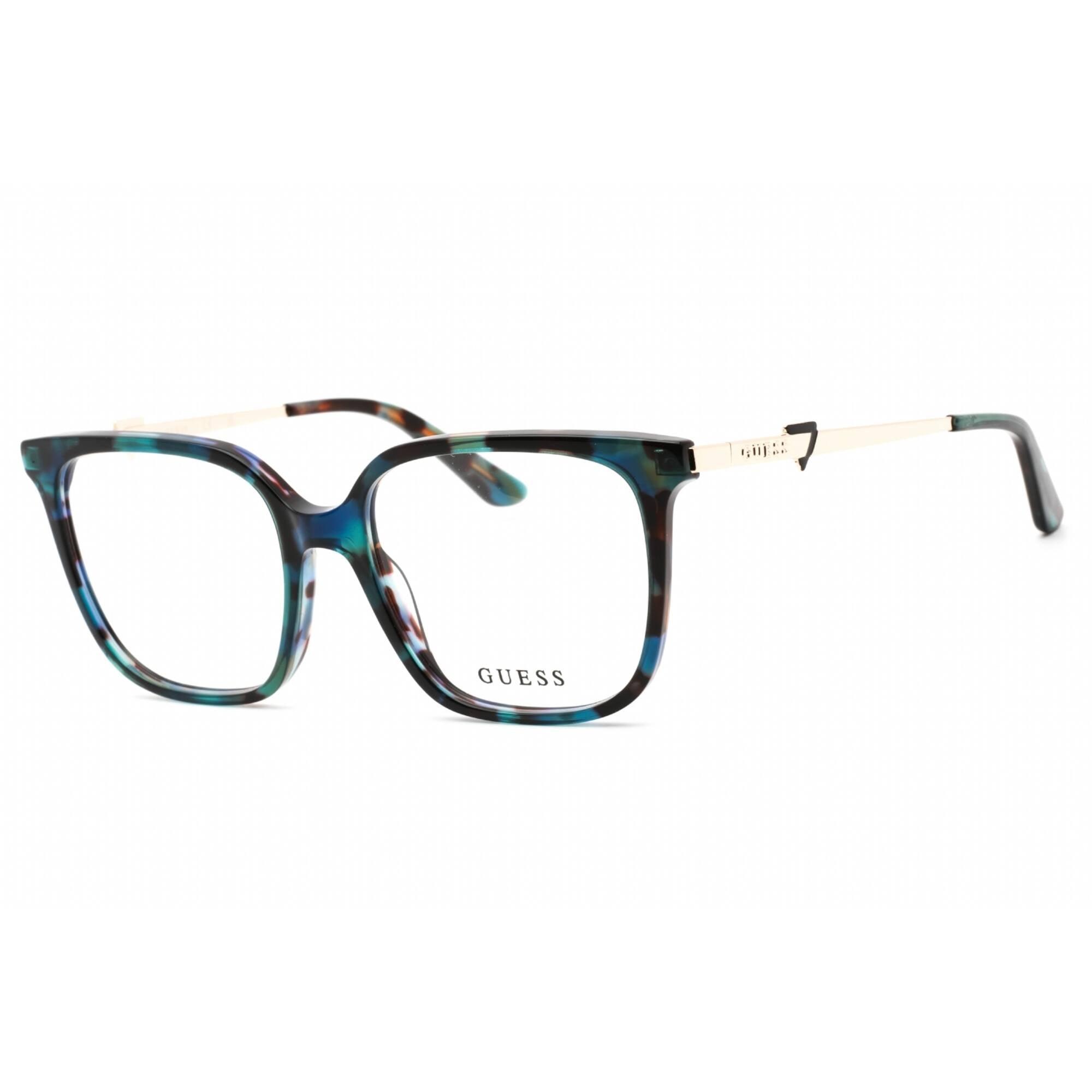Guess Women's Eyeglasses - Full Rim Square Turquoise/Gold Plastic Fram