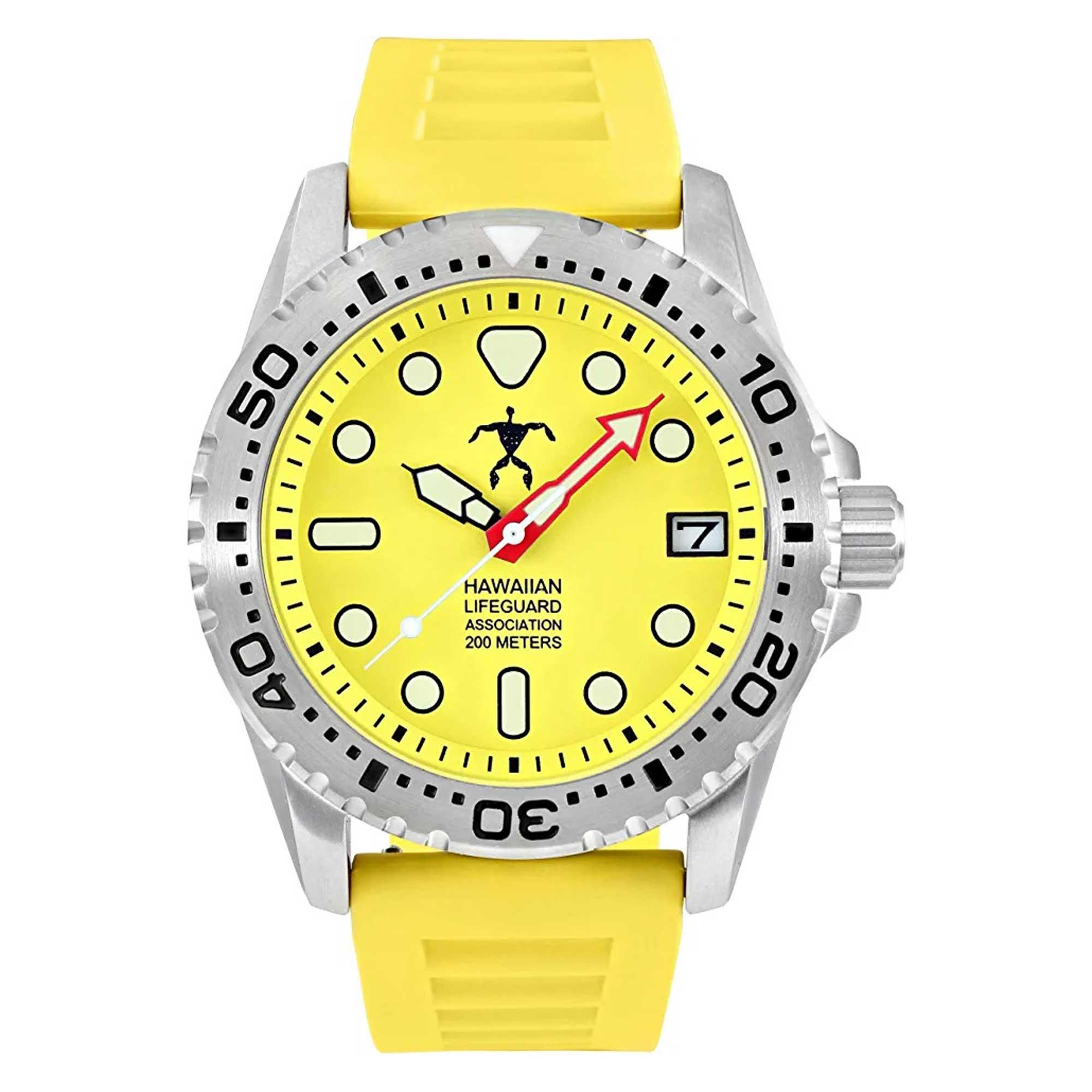 Hawaiian Lifeguard Association Men's Watch - Rotating Bezel Rubber Str