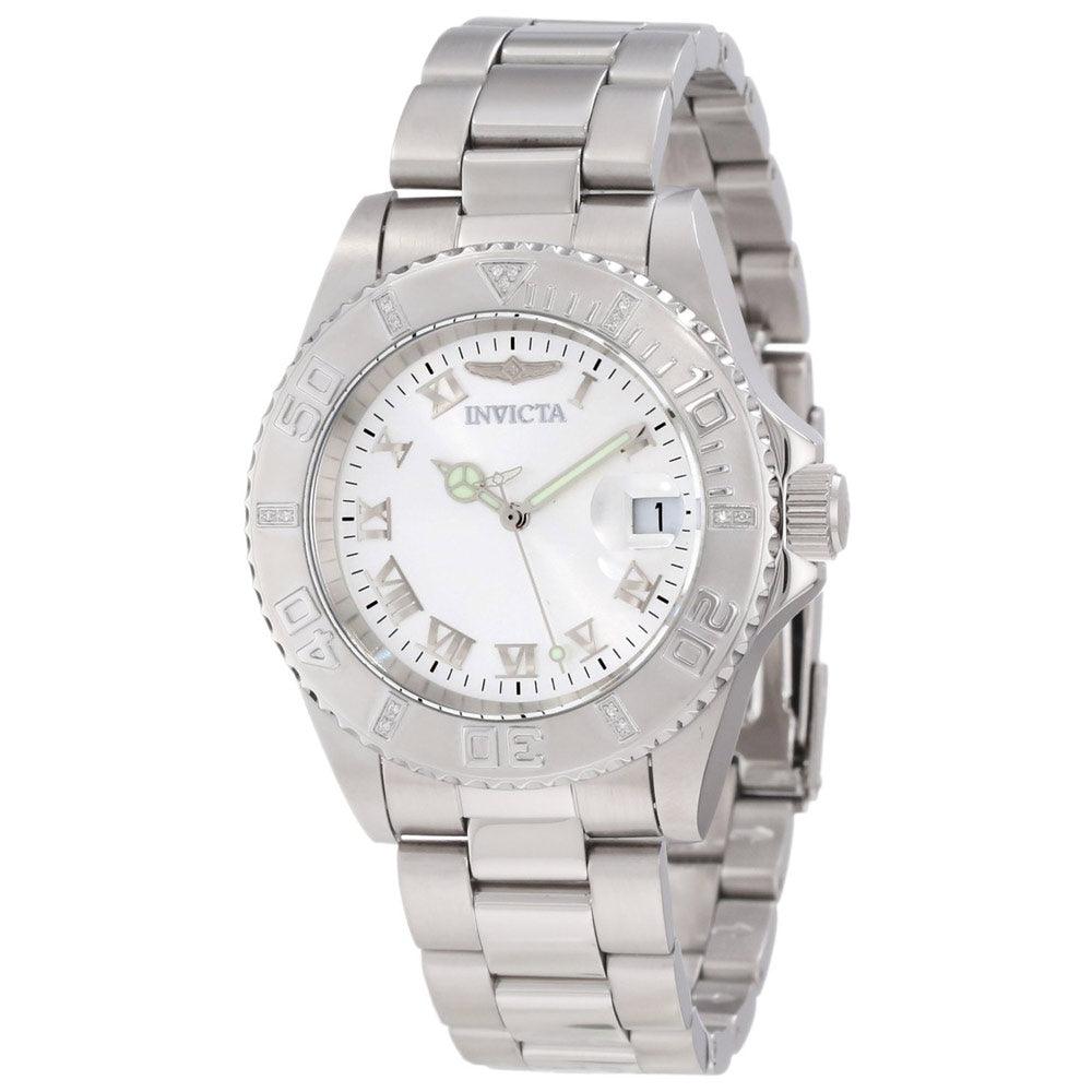 Invicta 12819 Women's Pro Diver Diamond Silver Dial Watch