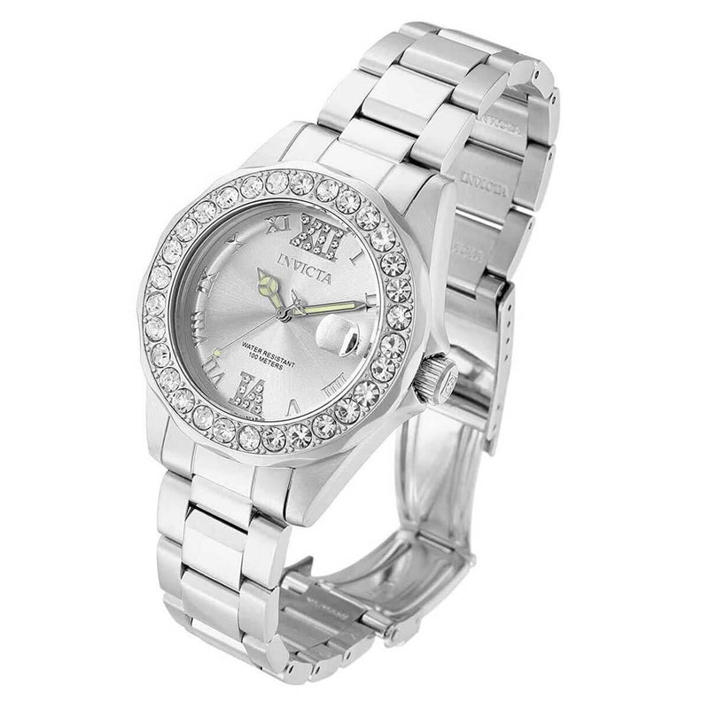 Invicta 15251 Women's Steel Bracelet Quartz Pro Diver Crystal Silver ...