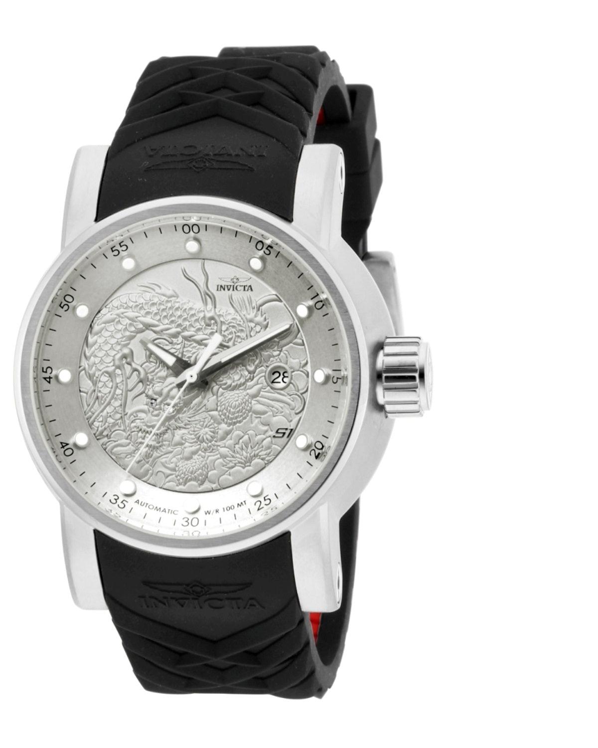 Invicta 15862 Men's S1 Rally Antique Silver Dial Black Rubber Strap ...