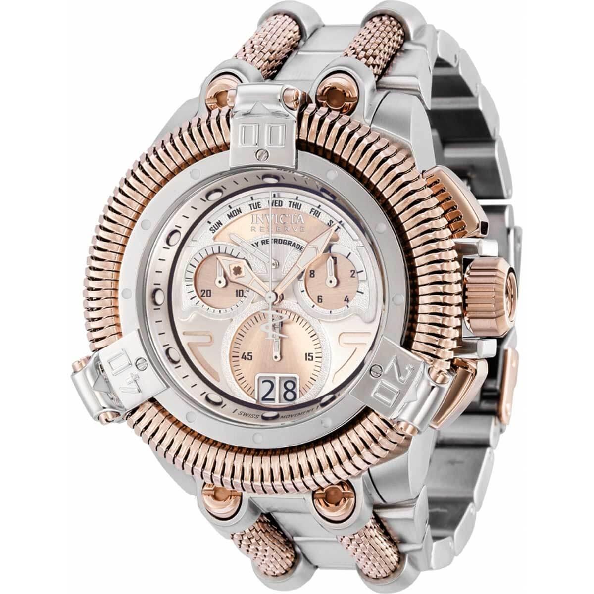 Invicta Men's Chrono Watch - Reserve King Python Silver and Rose Gold