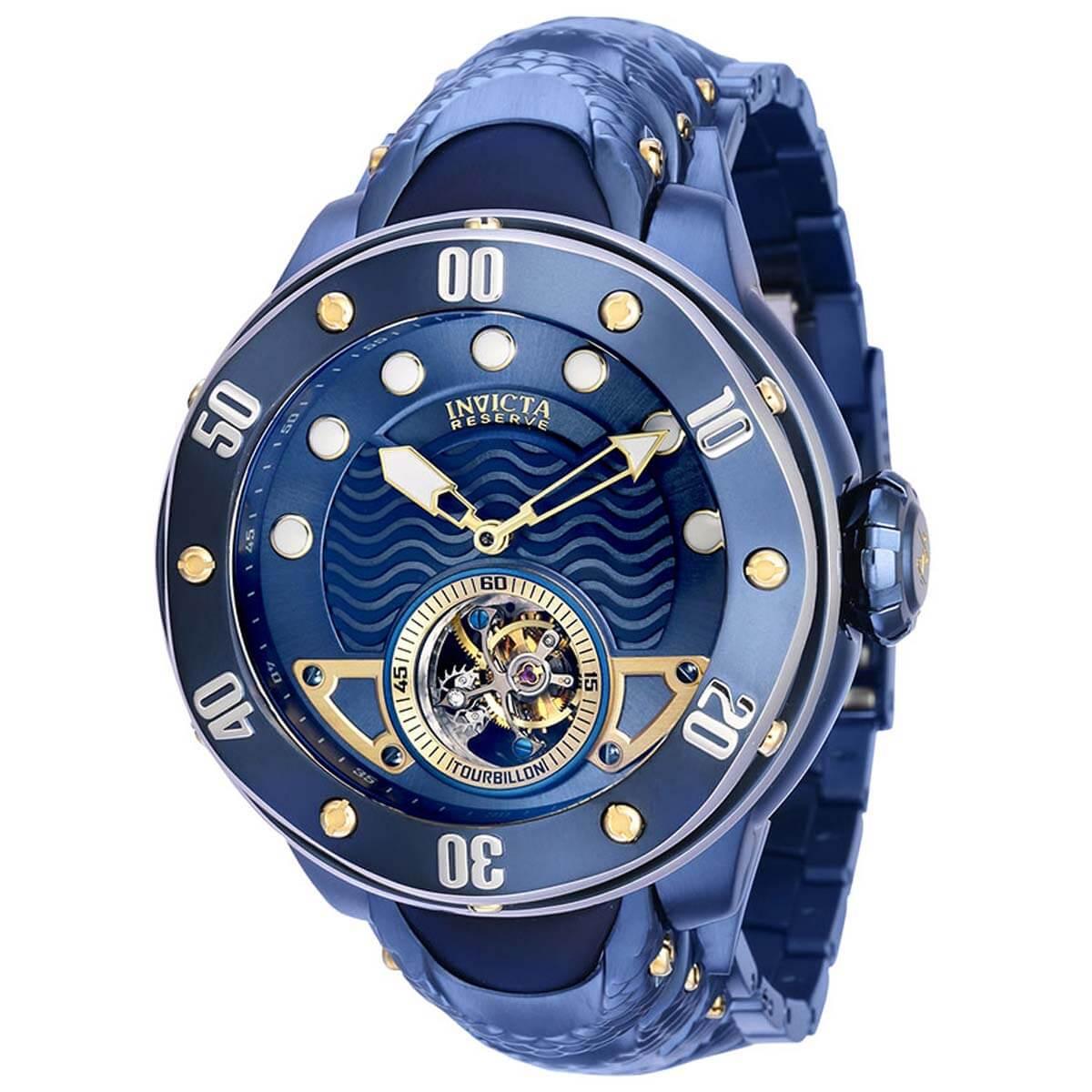 Invicta Men's Quartz Watch - Reserve Kraken Open Heart Dial Blue Brace