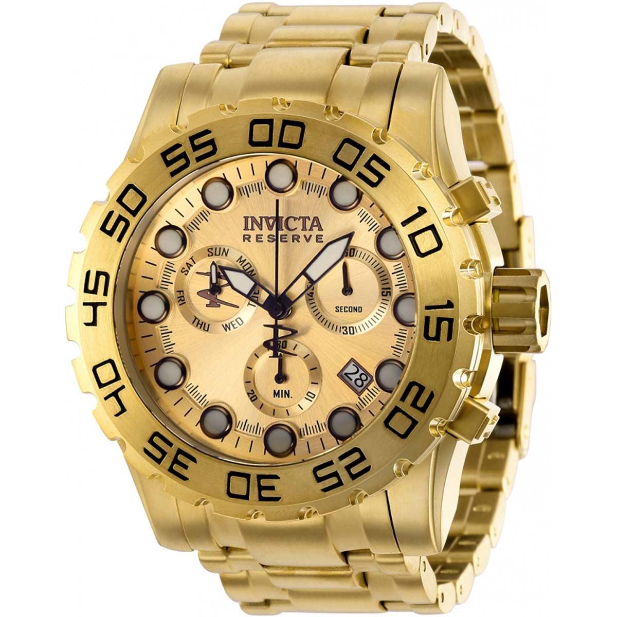 Invicta Men's Watch - Reserve Leviathan Evolution Chrono Gold Dial Bra