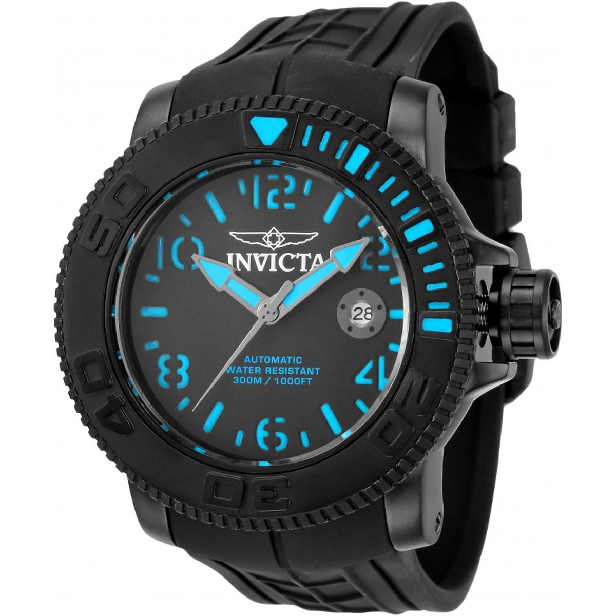 Invicta Men's Watch - Sea Hunter Automatic Power Reserve Black Rubber ...