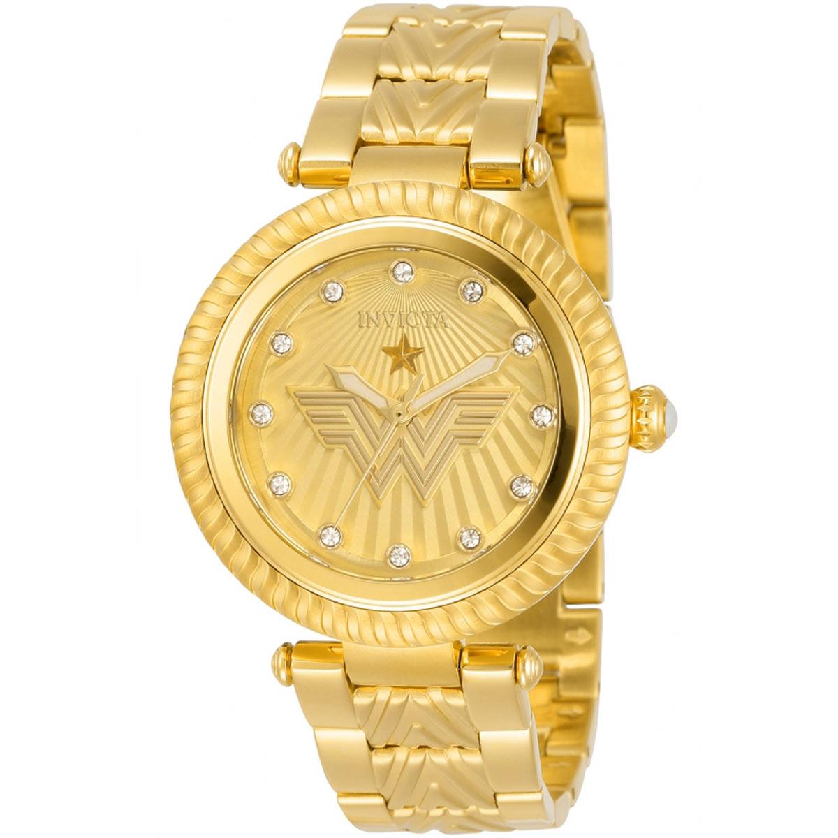 Invicta Women's Watch - DC Comics Wonder Woman Gold Tone Dial Bracelet