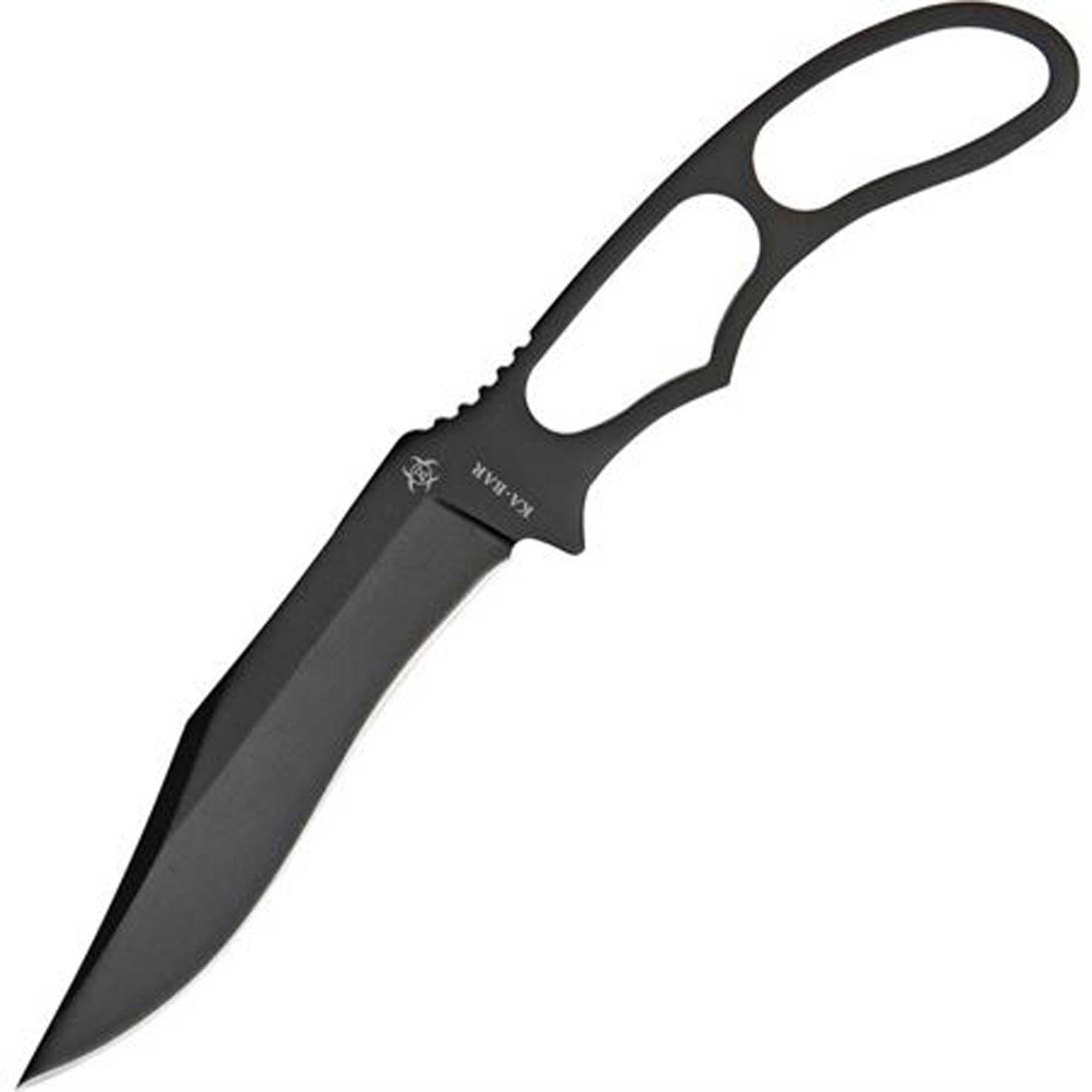 Ka-Bar Fixed Knife - Zombie Archeron Black Plain Blade Skeleton Handle