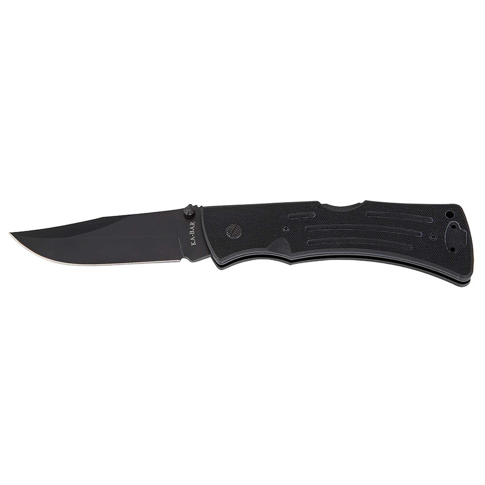 Ka-Bar Folding Knife - Mule Clip Point Blade Black G10 Handle Heavy-Du