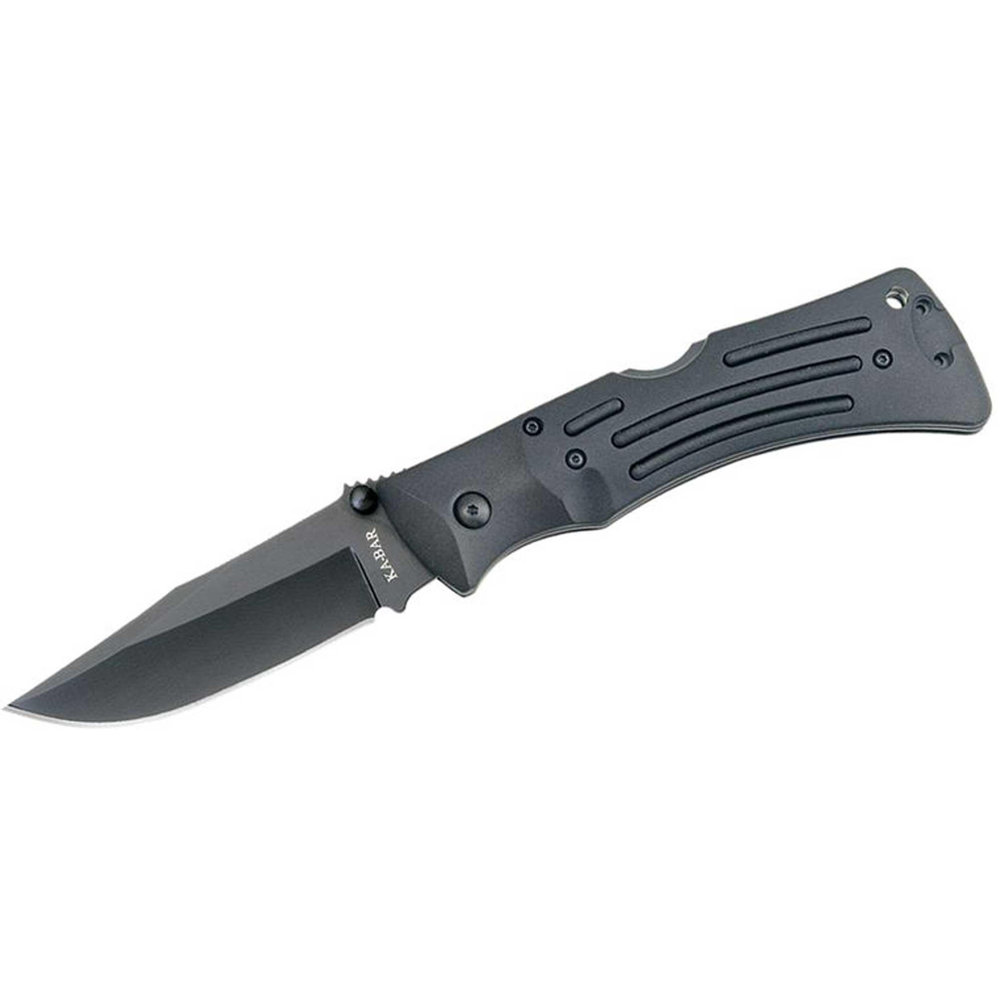 Ka-Bar Folding Knife - Mule Clip Point Blade Black Zytel Handle Heavy-