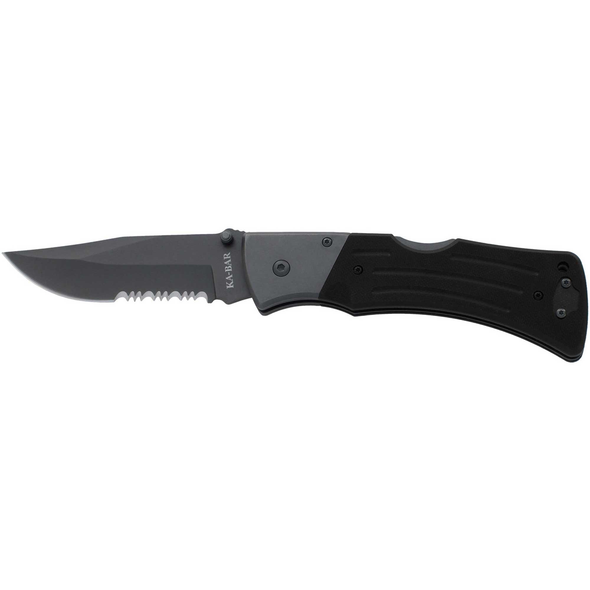 Ka-Bar Folding Knife - Mule Clip Point Combo Blade G10 Handle Heavy-Du