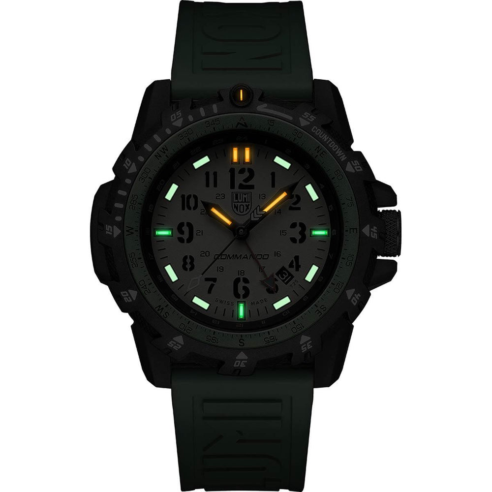 Luminox Men's Swiss Quartz Watch - Commando Raider Compass Green Rubber ...