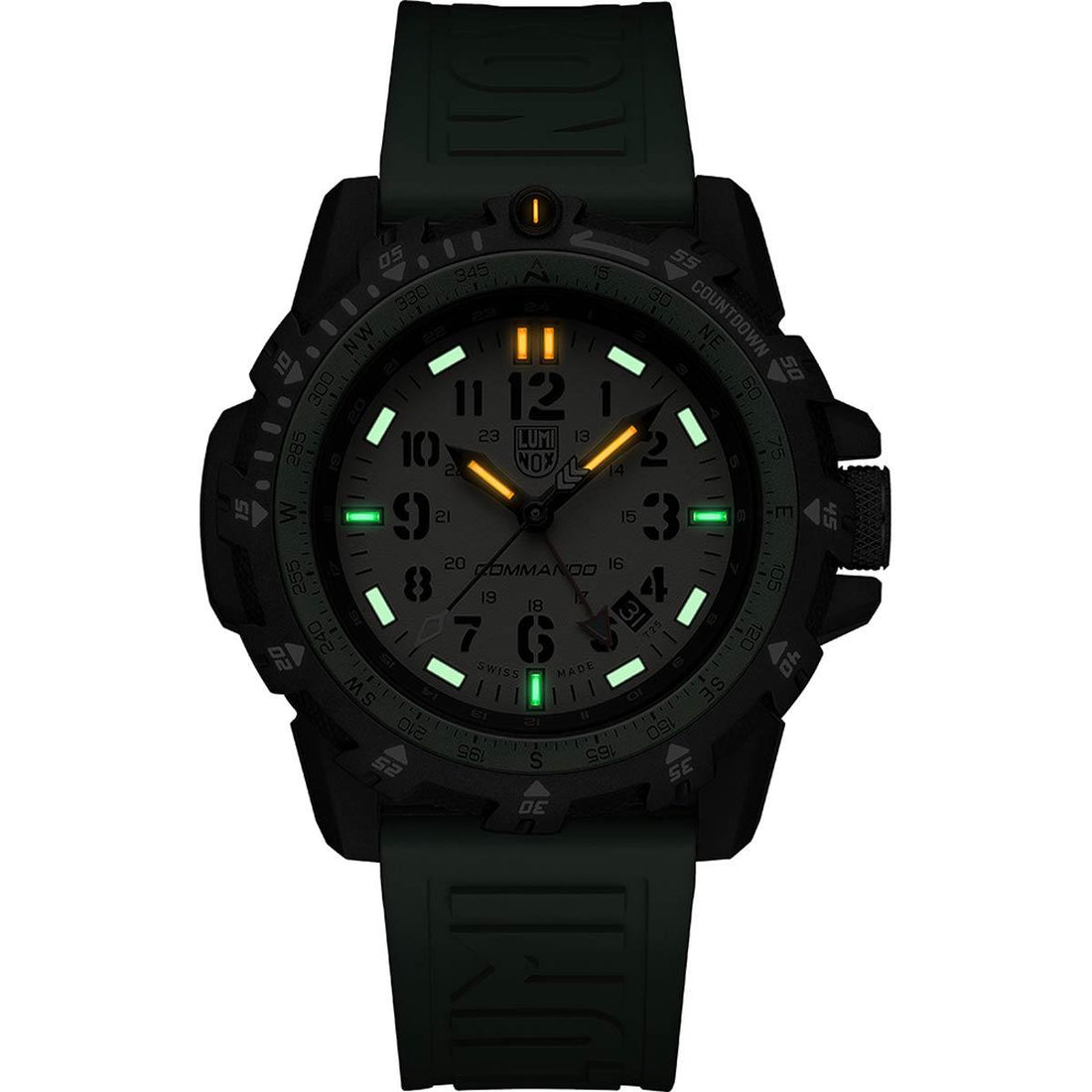 Luminox Men's Swiss Quartz Watch - Commando Raider Compass Green Rubber ...