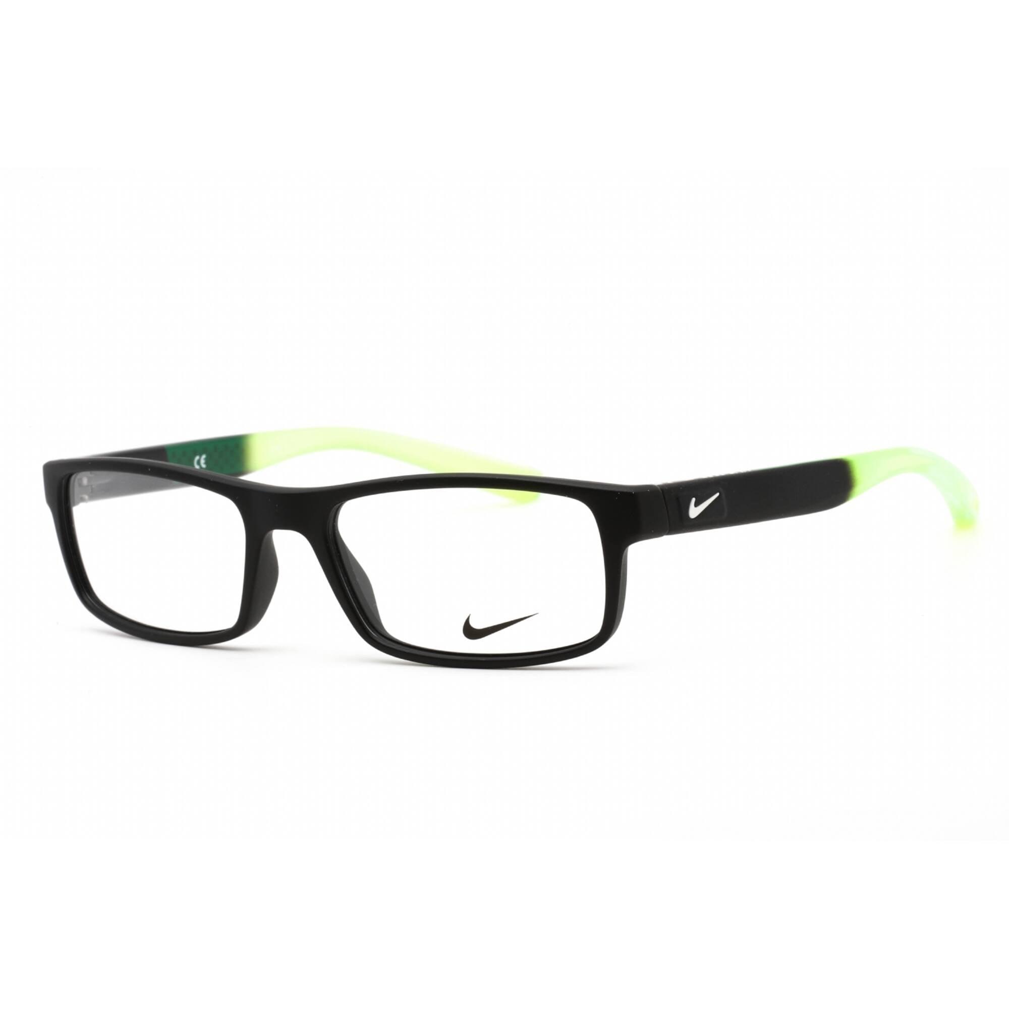 Nike Men's Eyeglasses - Rectangular Matte Black Fade Plastic Frame | N