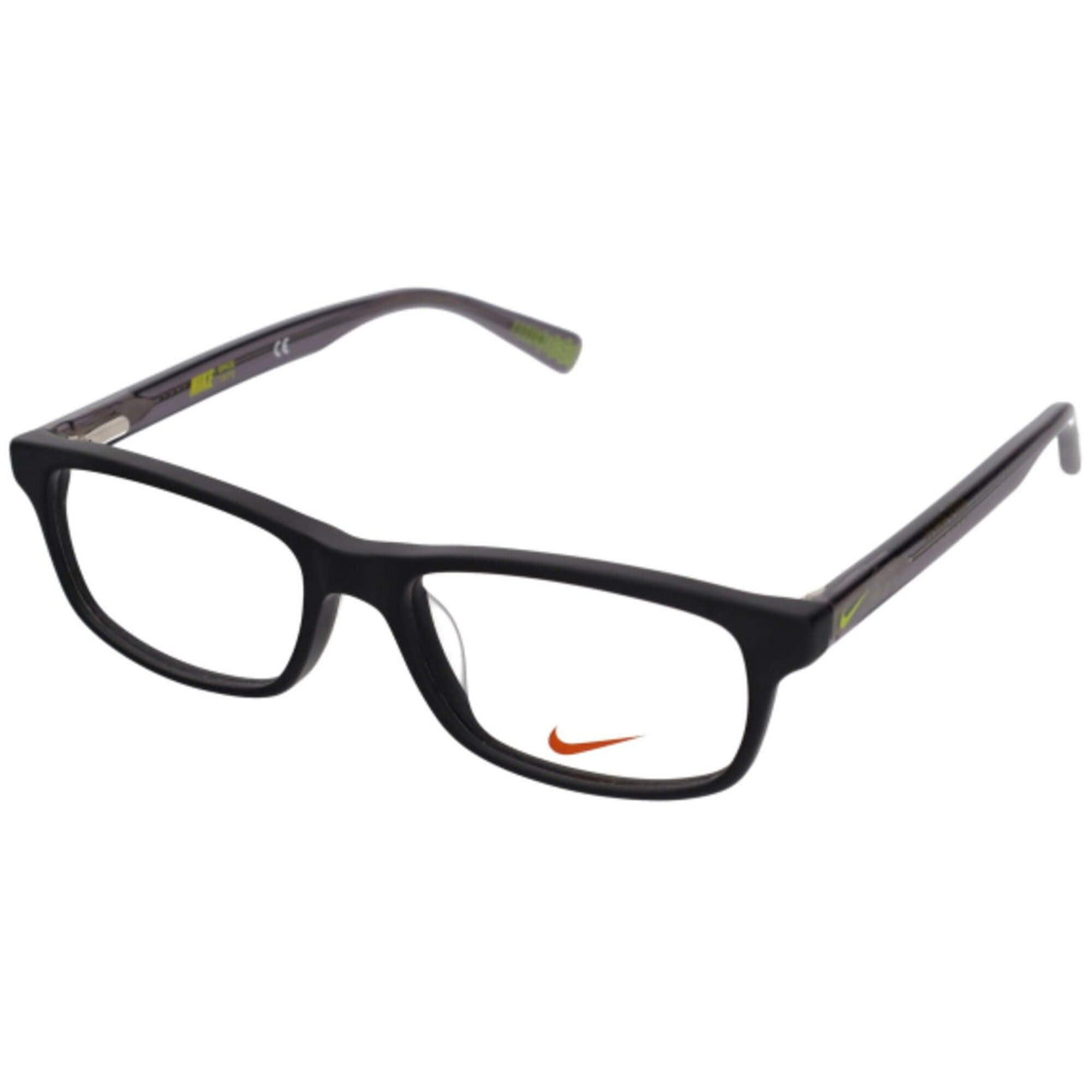 Nike Unisex Eyeglasses - Black Anthracite Plastic Rectangular Frame