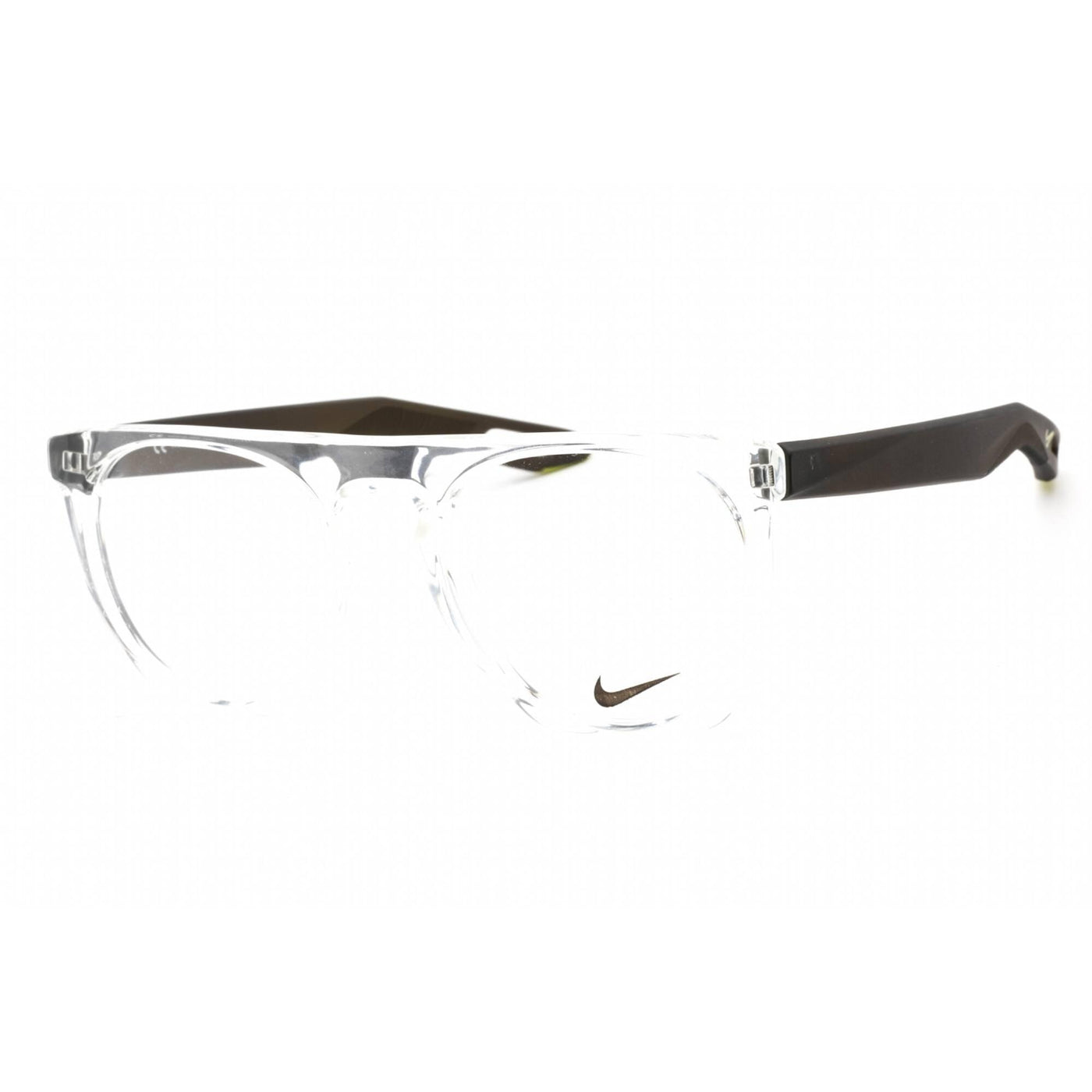 Nike Unisex Eyeglasses - Clear/Rough Green Acetate Rectangular Frame