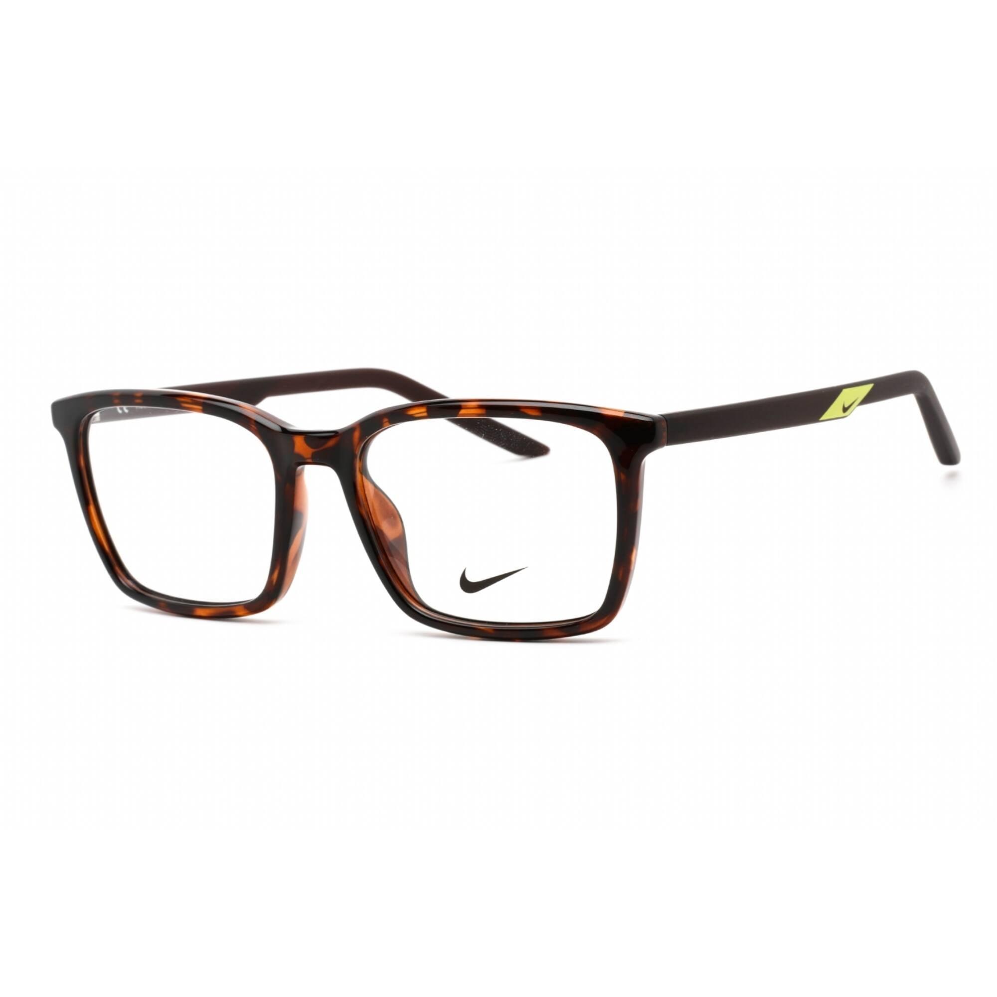Nike Unisex Eyeglasses - Full Rim Tortoise Brown Basalt Plastic Frame