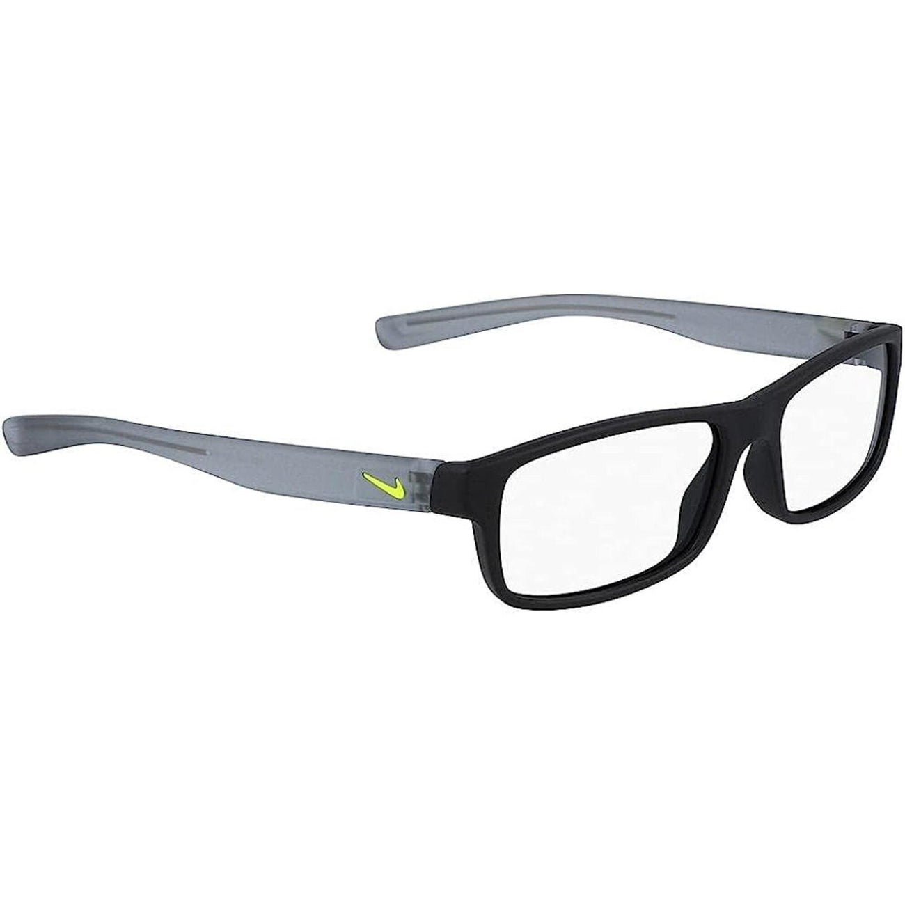 Nike Unisex Eyeglasses - Matt Black and Wolf Grey Rectangular Frame