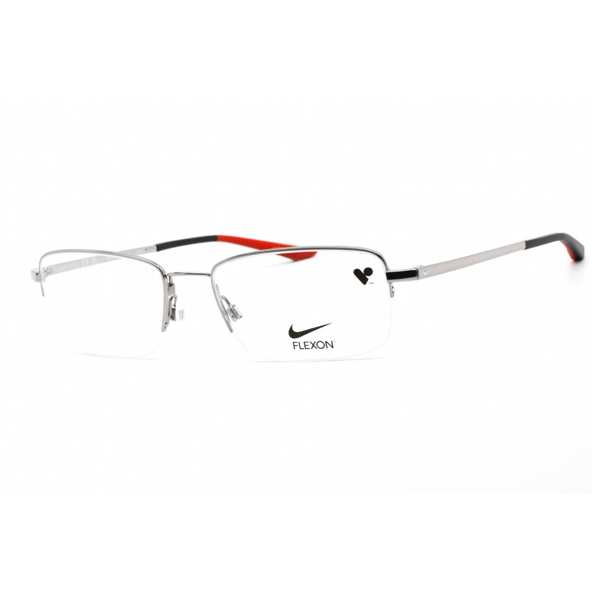 Nike Unisex Eyeglasses - Rectangular Shape Gunmetal/Black Metal Frame ...