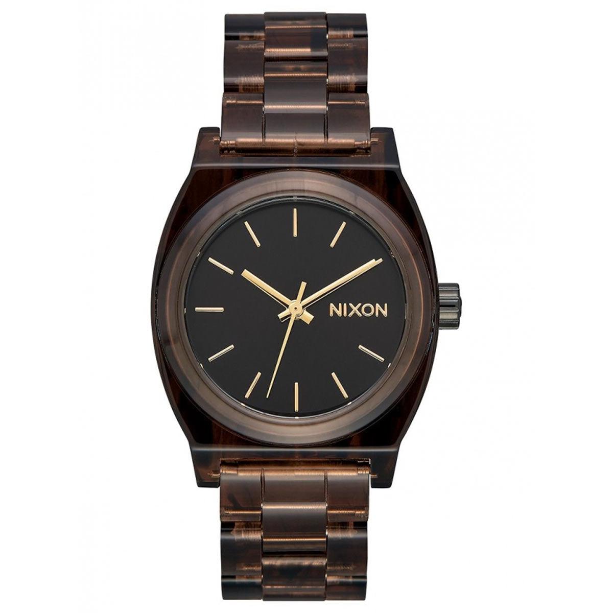 Nixon Women's Quartz Watch - Time Teller Black Dial Brown Plastic ...