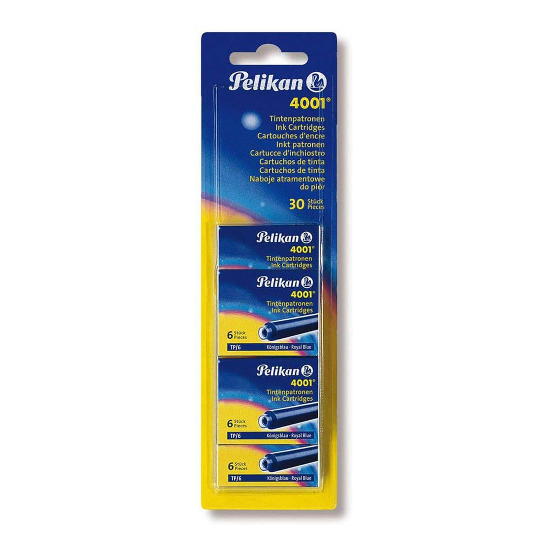 Pelikan 4001 Fountain Pen Ink Cartridges, 5 Pk/6
