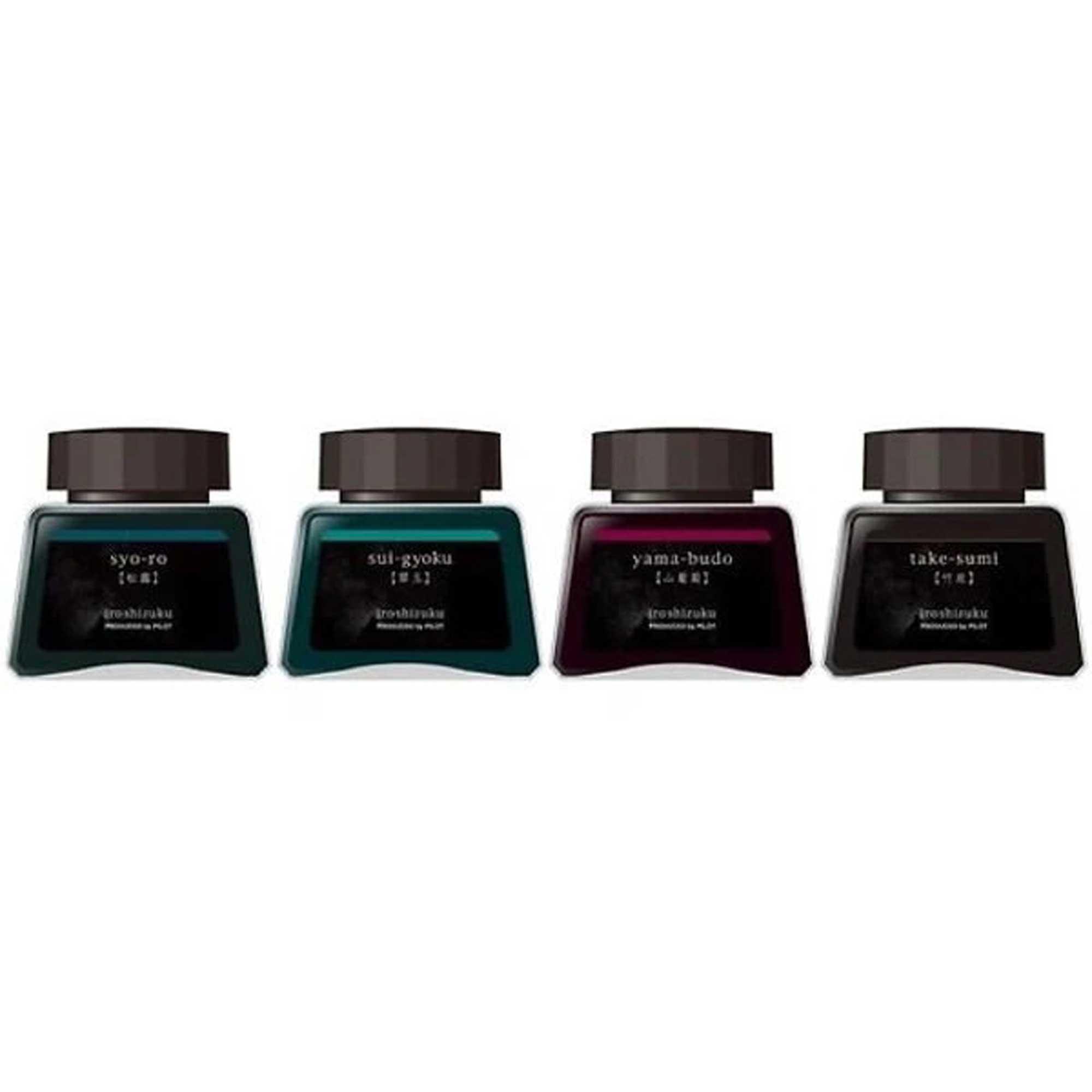 Pilot Ink Bottles - Iroshizuku Dye-Based Fountain Pen, Set of 4, Eveni