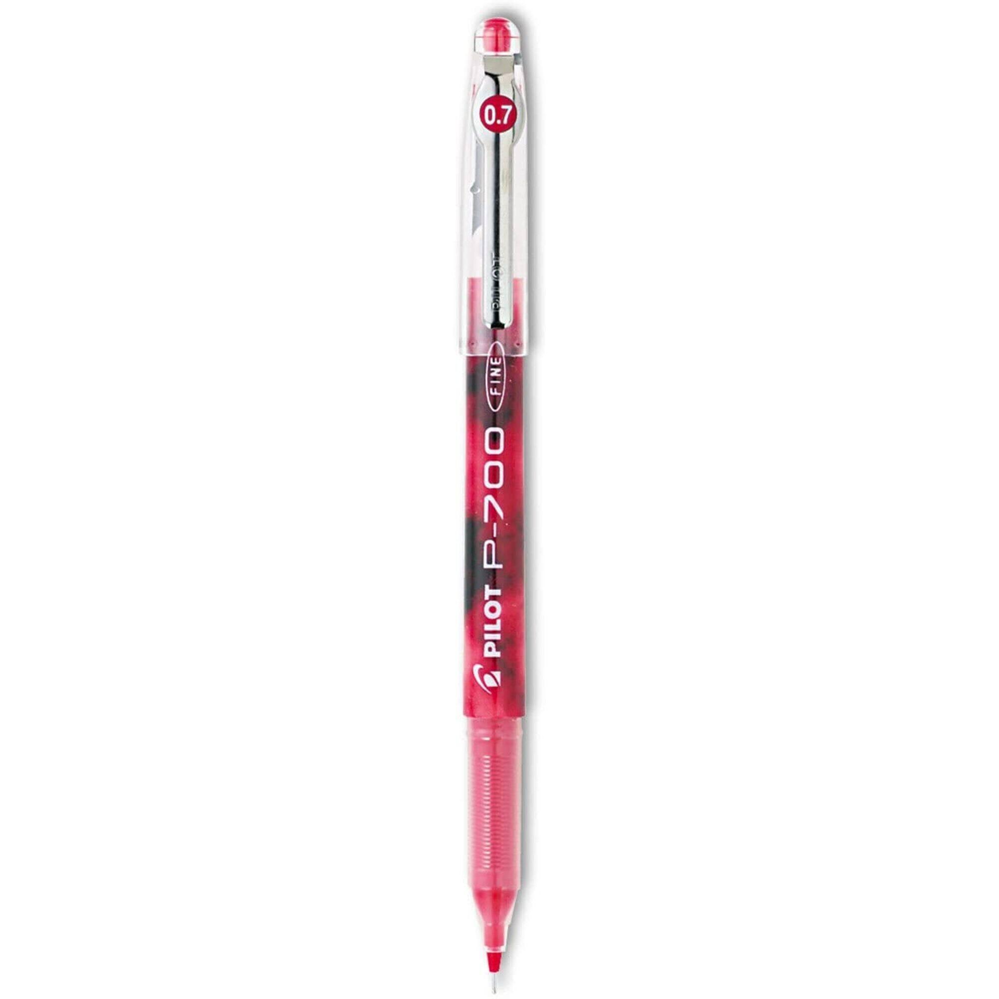 Pilot Rolling Ball Gel Pen - Precise P-700 Ribbed Grip Red Barrel, Fin