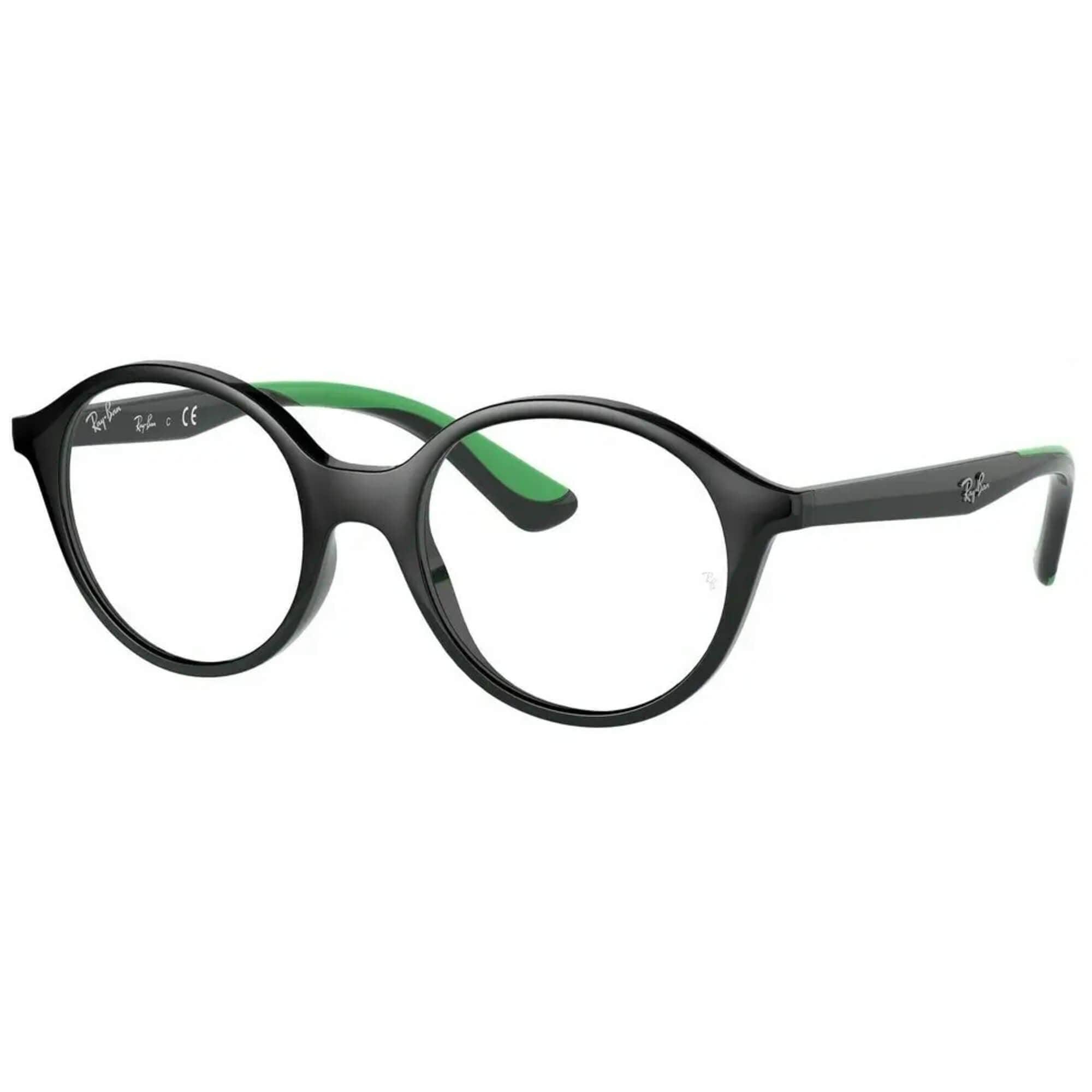 Ray-Ban Unisex Eyeglasses - Black Round Full-Rim Injected Frame ...