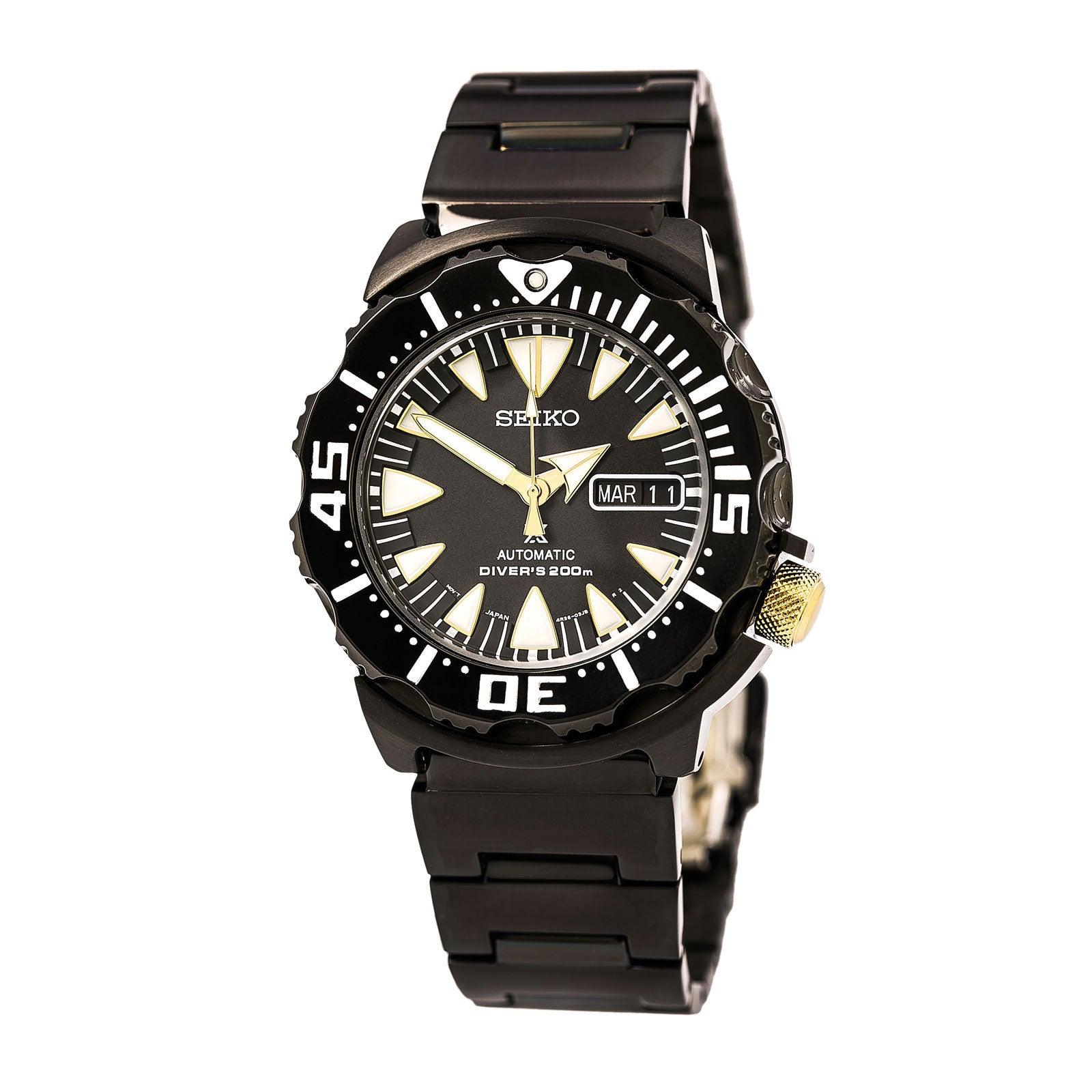 Seiko SRP583 Men's Prospex Black Dial Black IP Steel Bracelet Automati