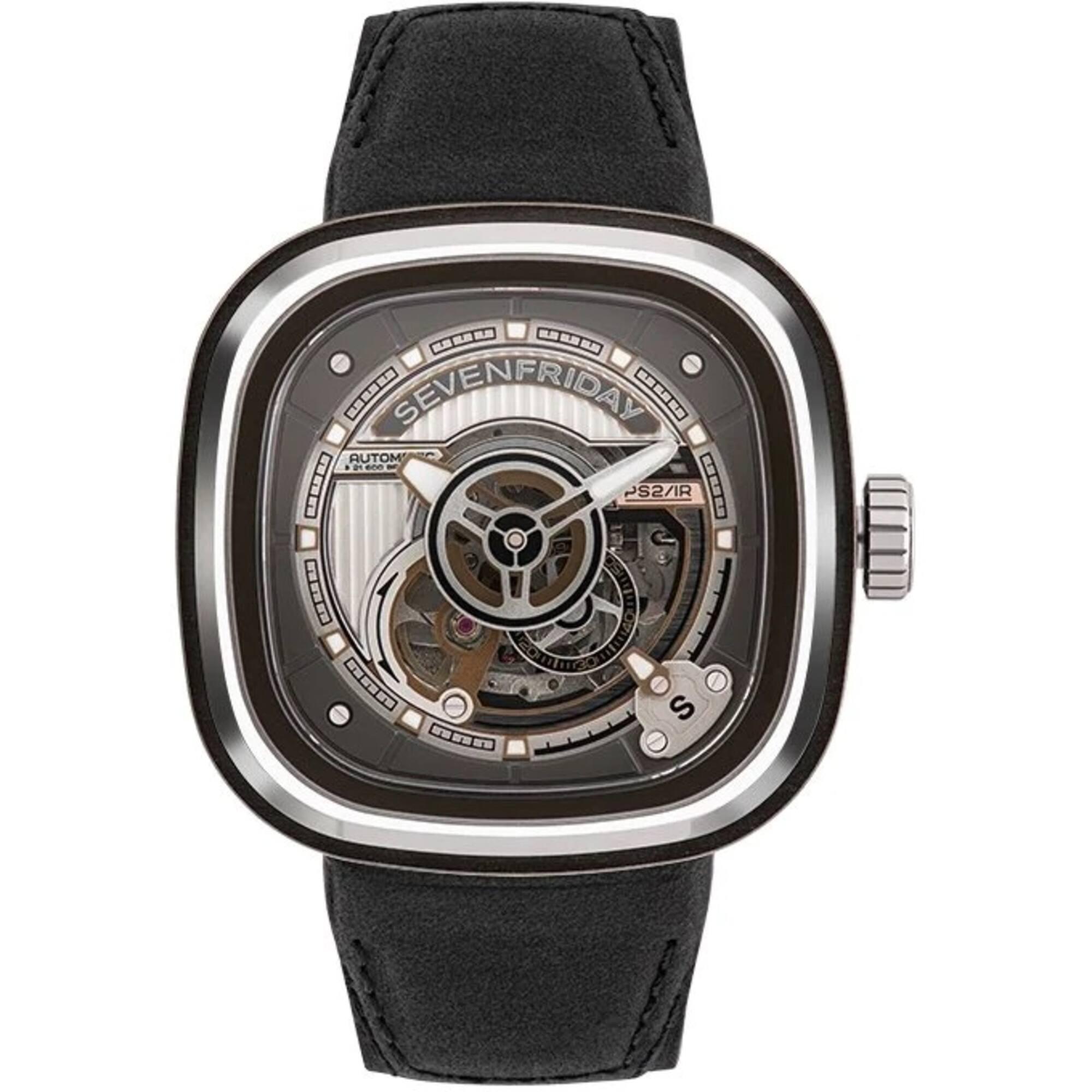 SevenFriday Unisex Watch - PS Series Automatic Skeleton Dial Black Str
