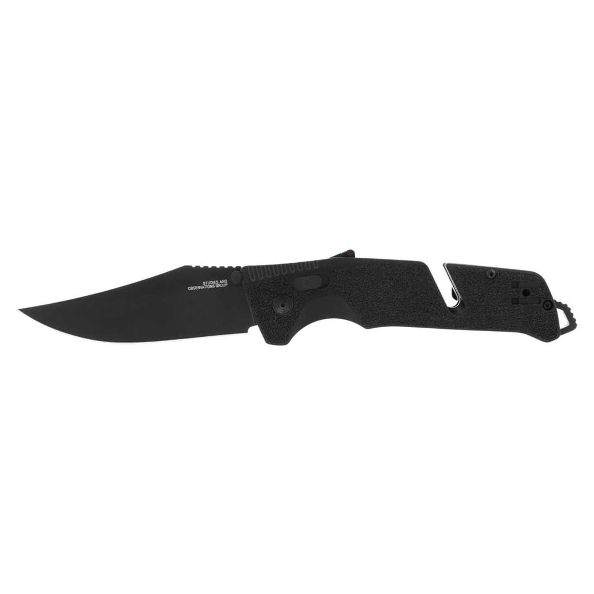SOG Folding Knife - Trident AT Clip Point Blade with Blackout Handle