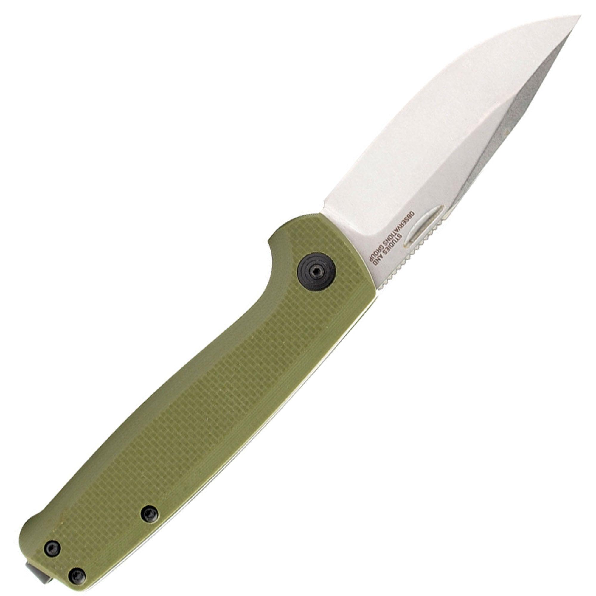 SOG Knife - Terminus SJ OD Green G10 Handle Stainless Steel Blade Fold